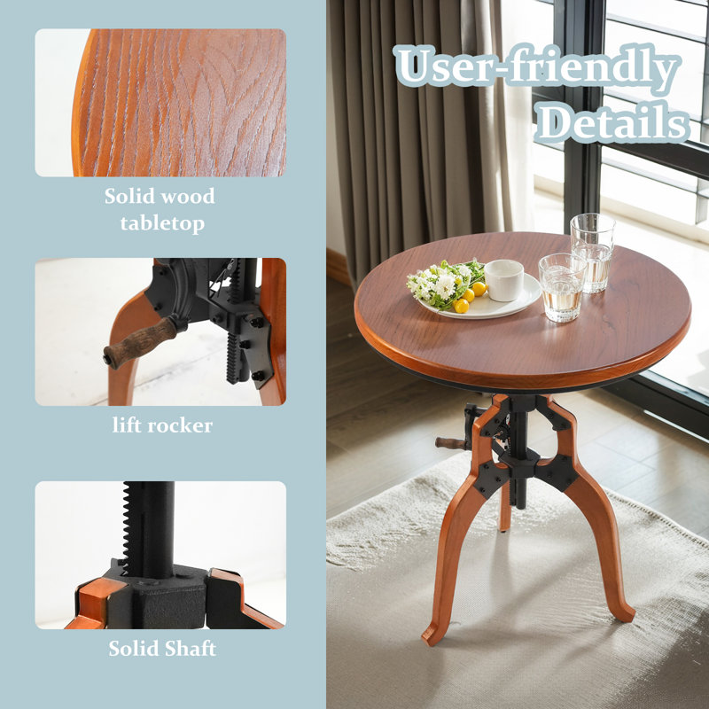 adjustable crank coffee table