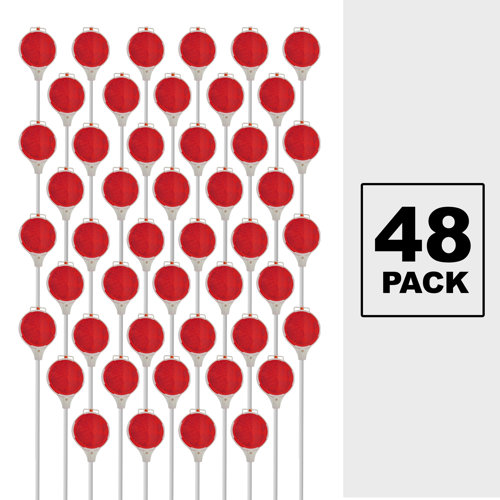 Oskar 48" Fiberglass Driveway Markers with Red Reflectors, High ...