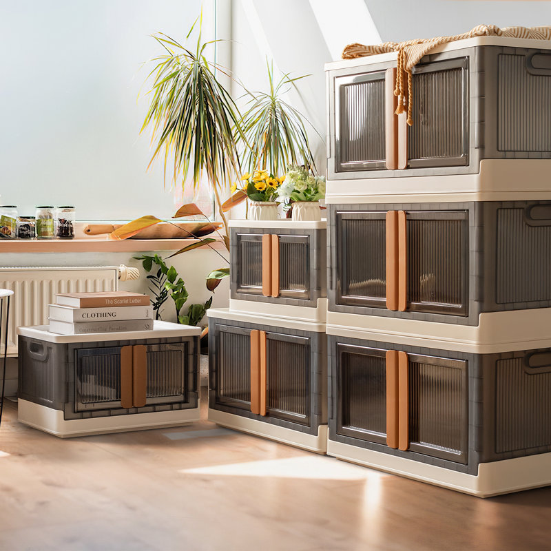 The Twillery Co.® Foldable Plastic Home Storage Bins with Wheel ...