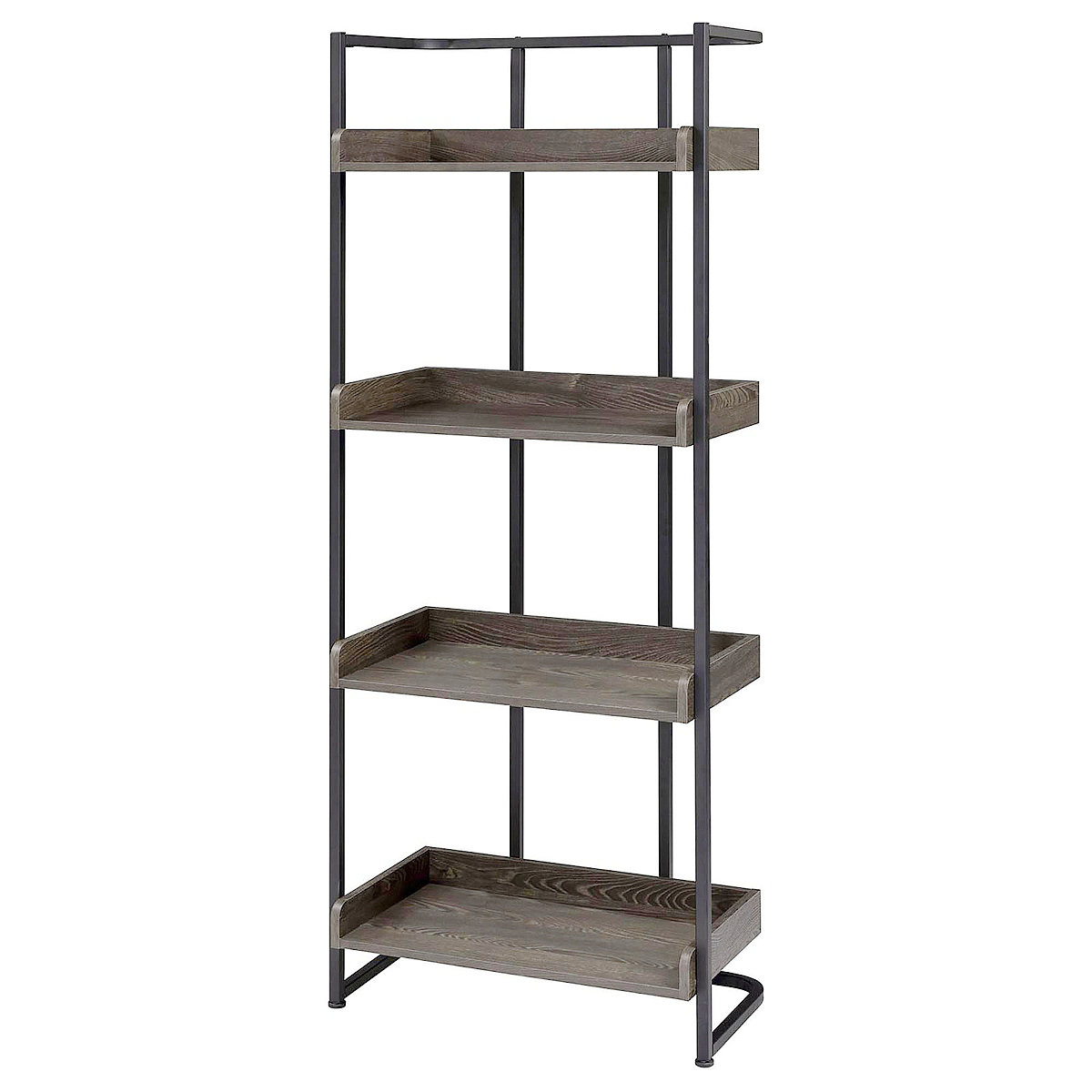 17 Stories Dark Oak And Sandy 4-Shelf Open Back Bookcase | Wayfair