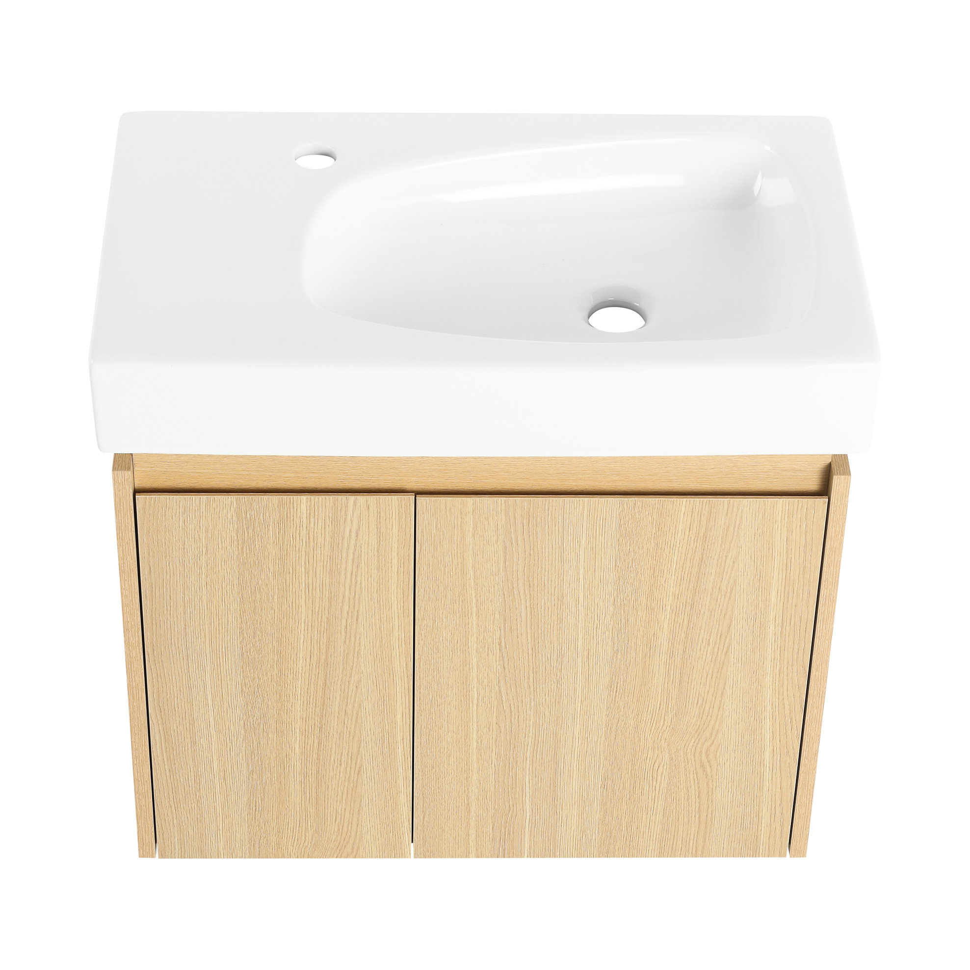 Hokku Designs 24 Inch Bathroom Vanity With Ceramic Basin, Wall Mounted ...
