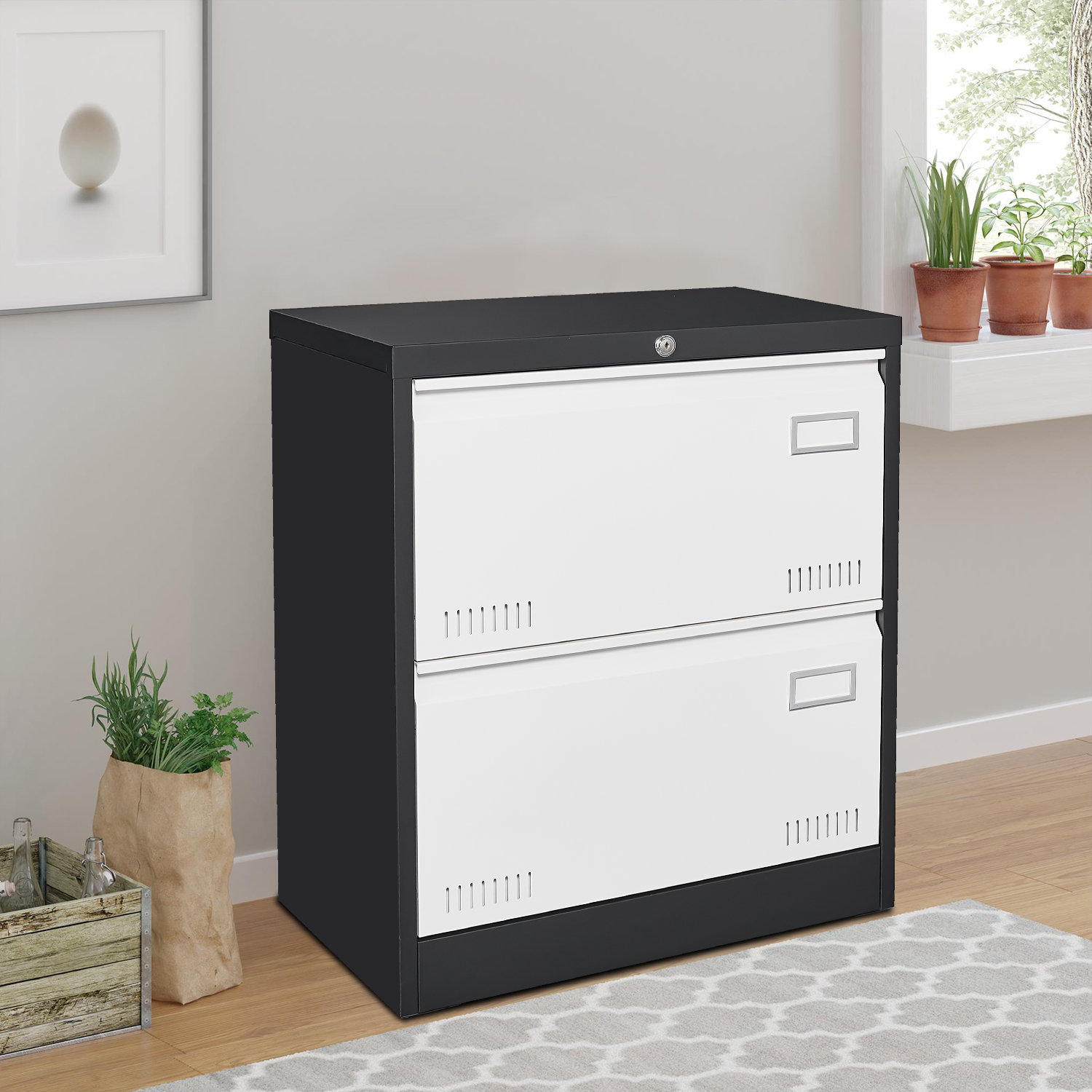 Inbox Zero Makina Utility 23.63'' Wide 2 -Drawer File Cabinet with File ...