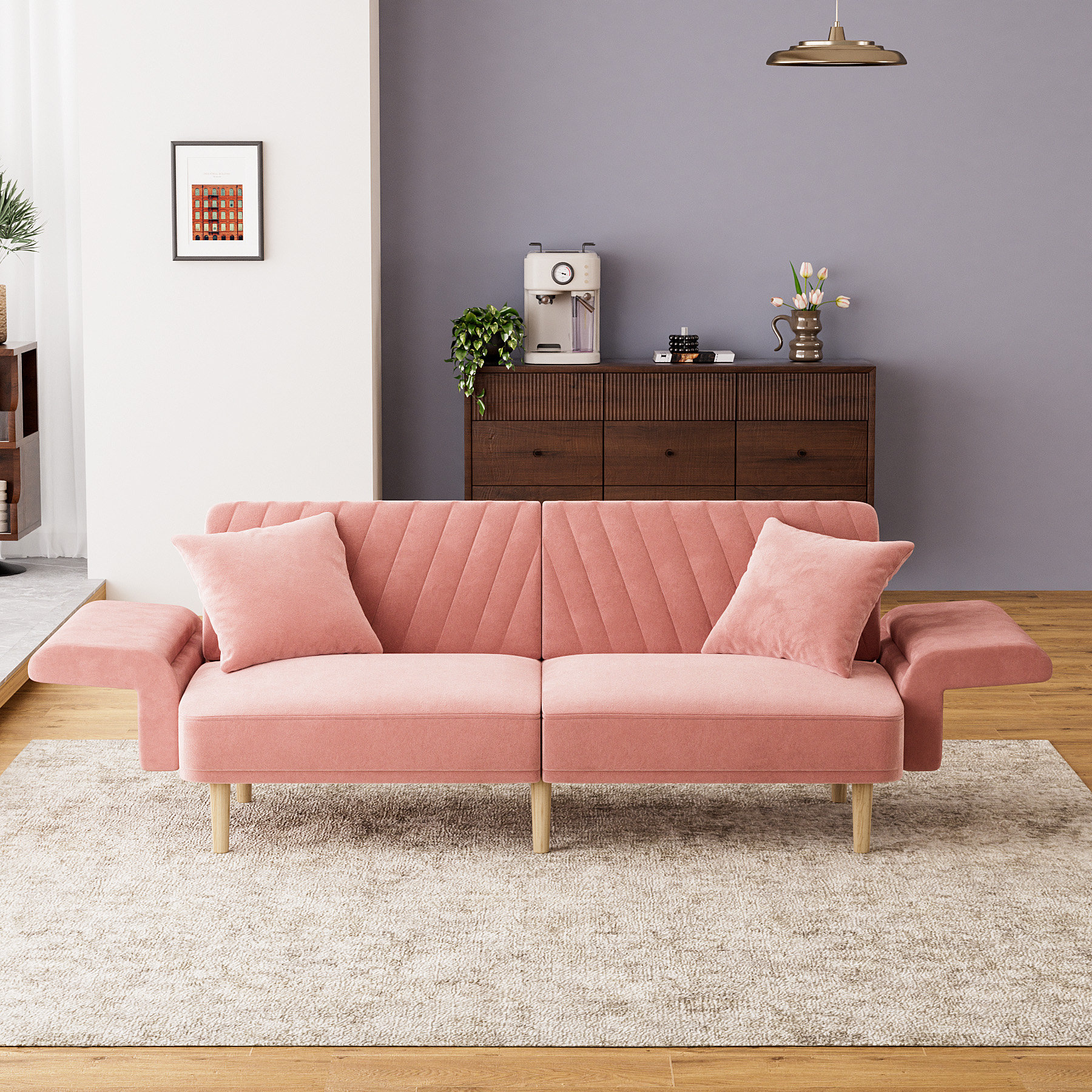 Mercer41 71" Upholstered Convertible Sofa Twin Sleeper Sofa Bed | Wayfair