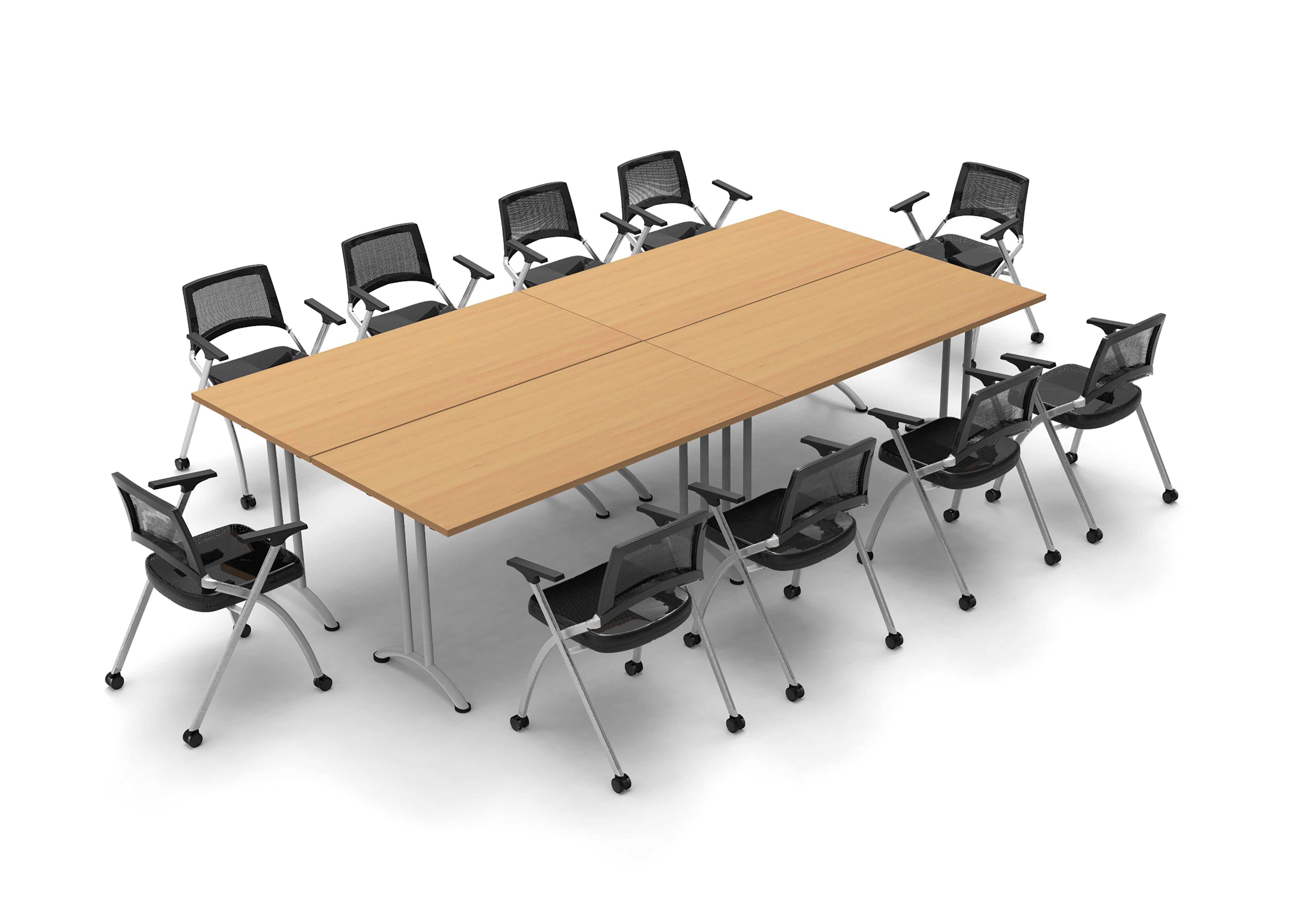 TeamWORK Tables 10 Person Conference Meeting Tables with 10 Chairs ...