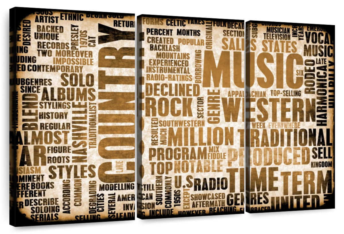 Ebern Designs Abarca Country Music Words | Wayfair