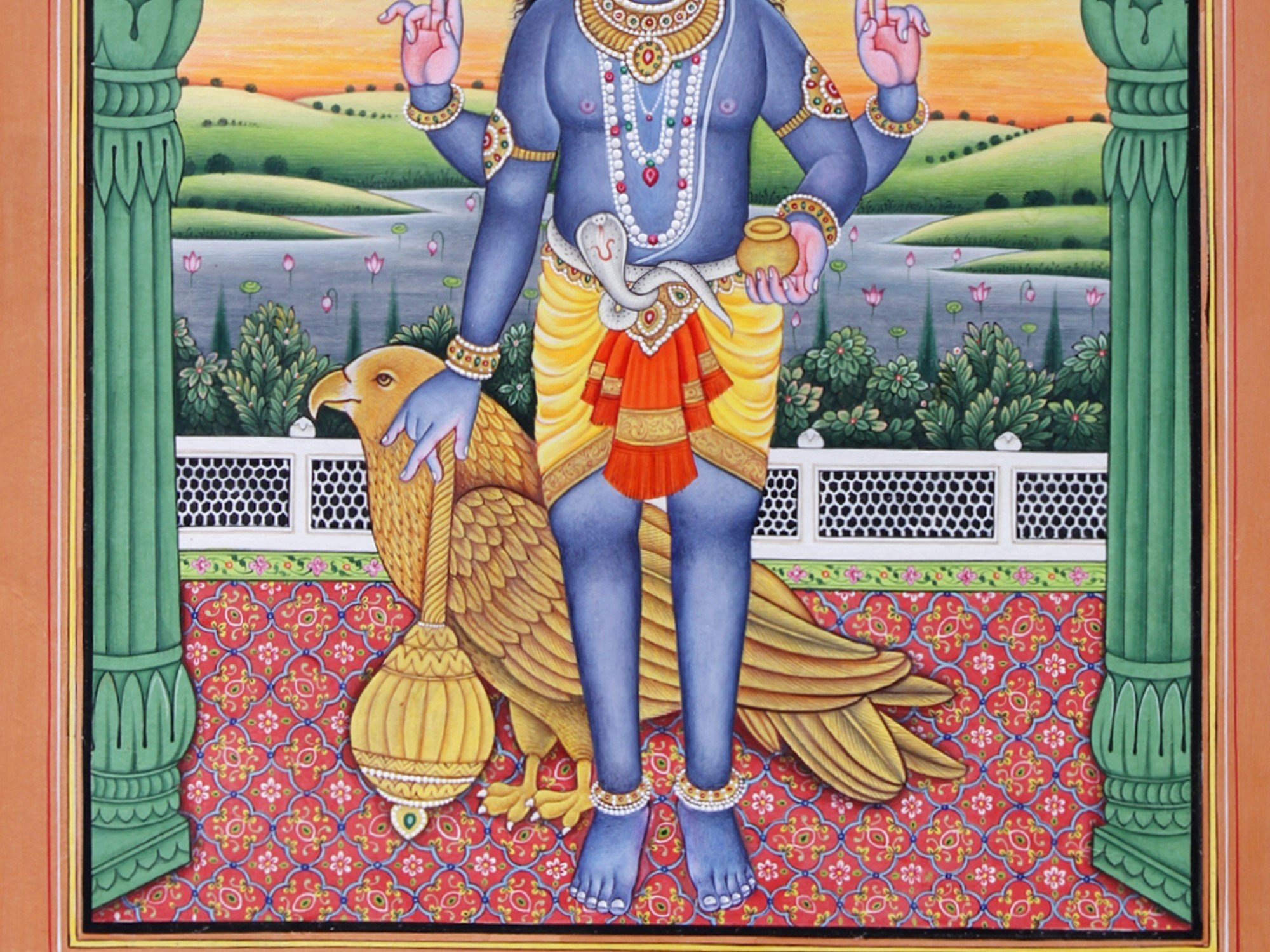 Exotic India Lord Shani Dev | Water Color Painting On Paper | Wayfair