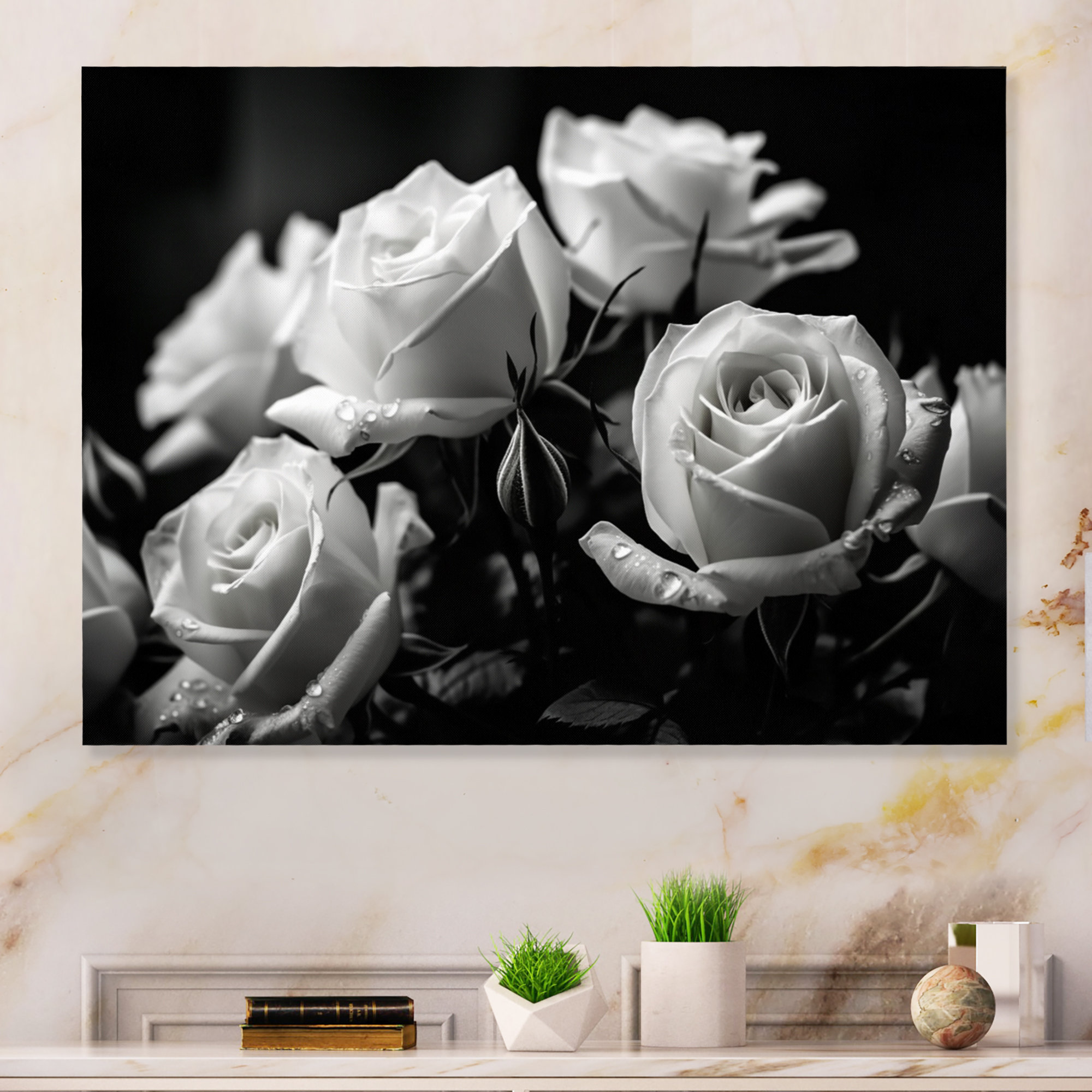 Red Barrel Studio® Grey Garden of Roses II - Floral Rose Metal Wall ...