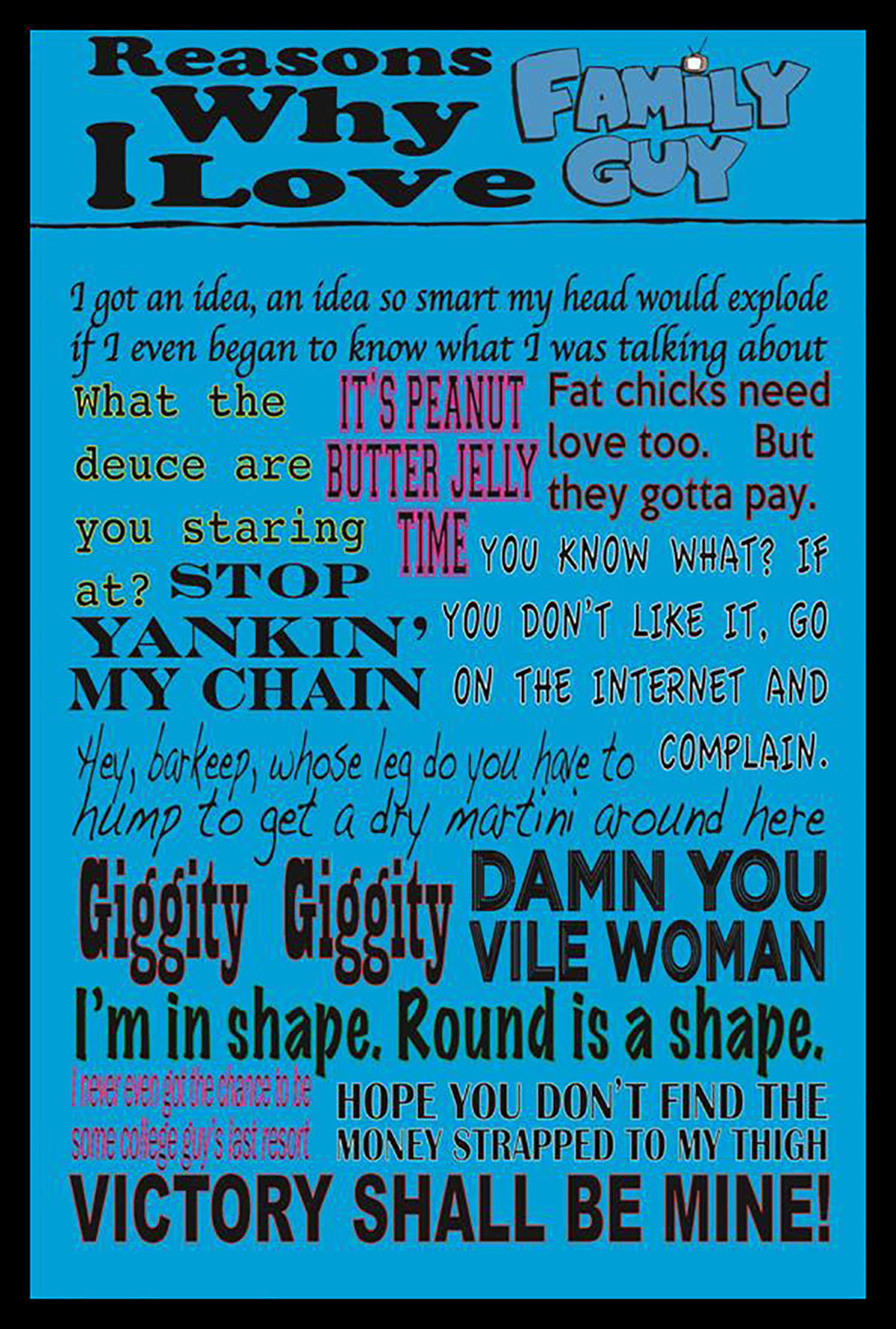 Buy Art For Less Reasons Why I Love Family Guy by Kelissa Semple ...