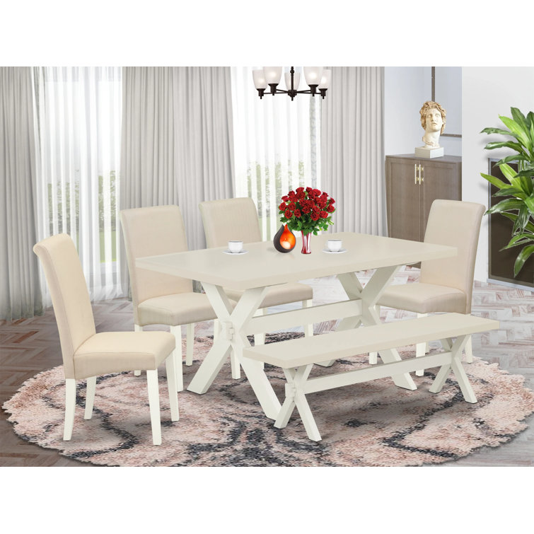 East West 6 - Piece Trestle Dining Set | Wayfair