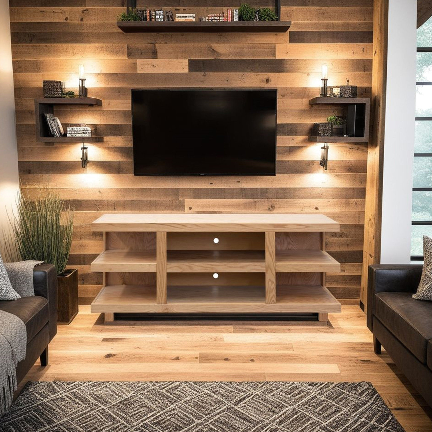 Loon Peak® No Assembly Required Tv Rack, Fits Tvs Up To 70", Natural ...