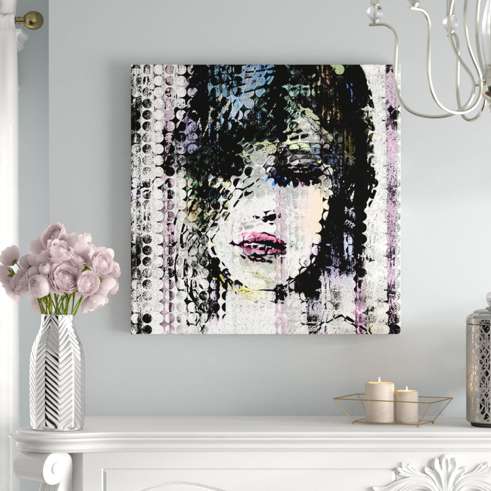 House of Hampton® 'Woman Face made from Dots' Oil Painting Print on ...