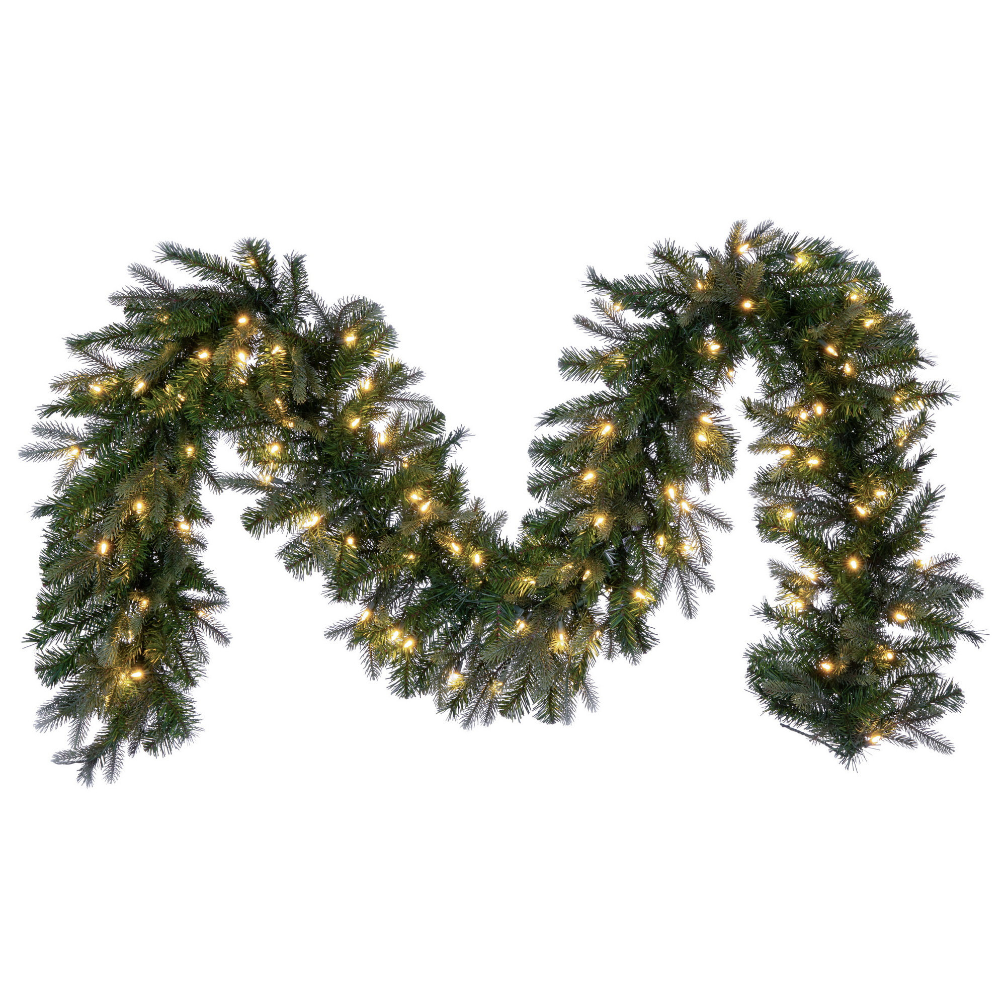 Primrue 9' Pre-Lit Garland with 100 Warm Lights | Wayfair