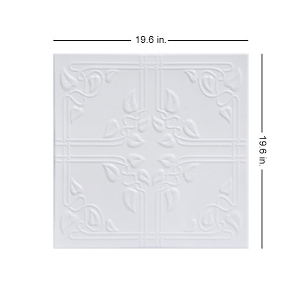 A La Maison Ceilings Ivy Leaves 1.6 ft. x 1.6 ft. Polystyrene Glue-up ...
