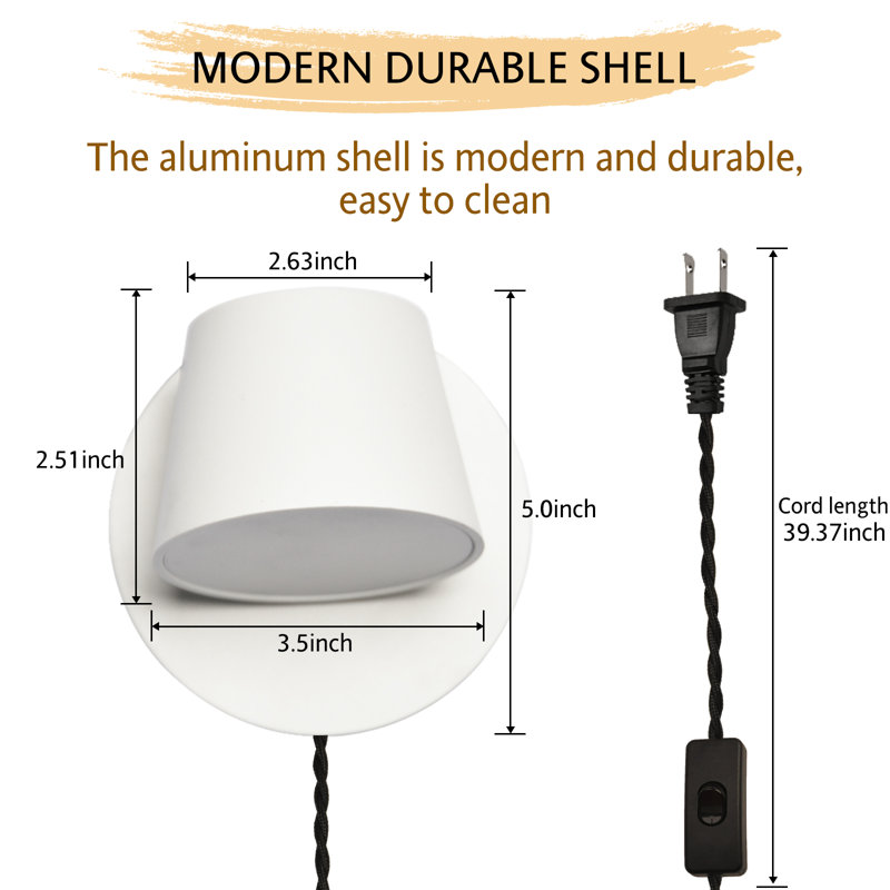 Wrought Studio™ Charlote Directional Led Armed Sconce Plug-in ...