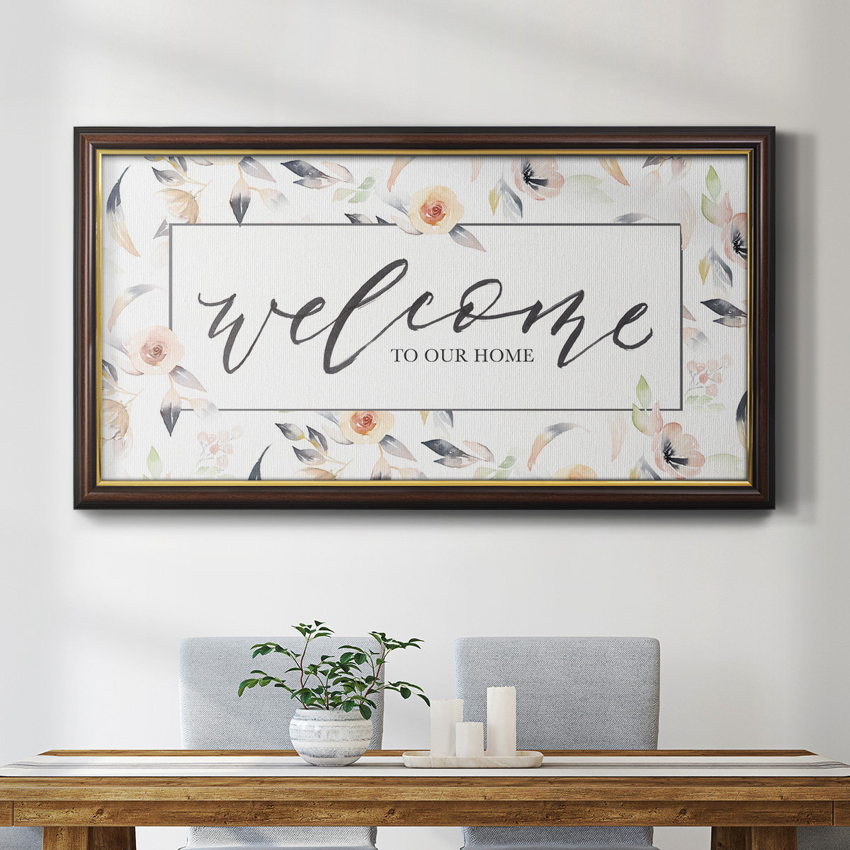 Trinx Welcome to Our Home - Single Picture Frame Textual Art on Canvas ...