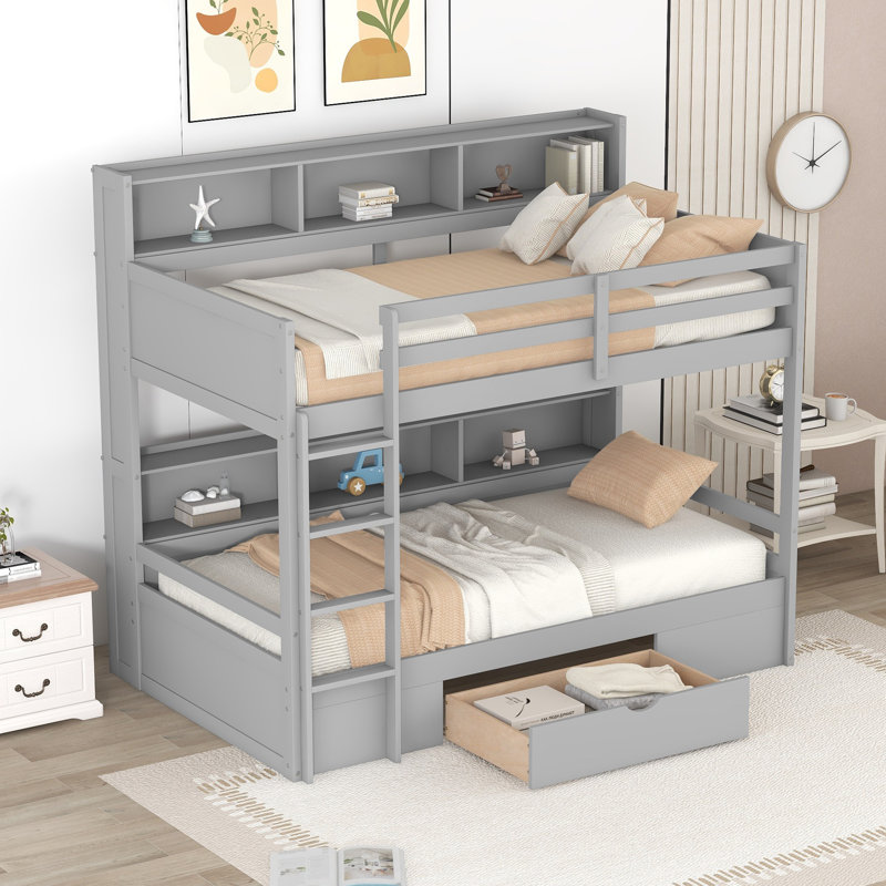 Harriet Bee Genesy Twin Standard Bunk Bed with Bookcase by Harriet Bee ...