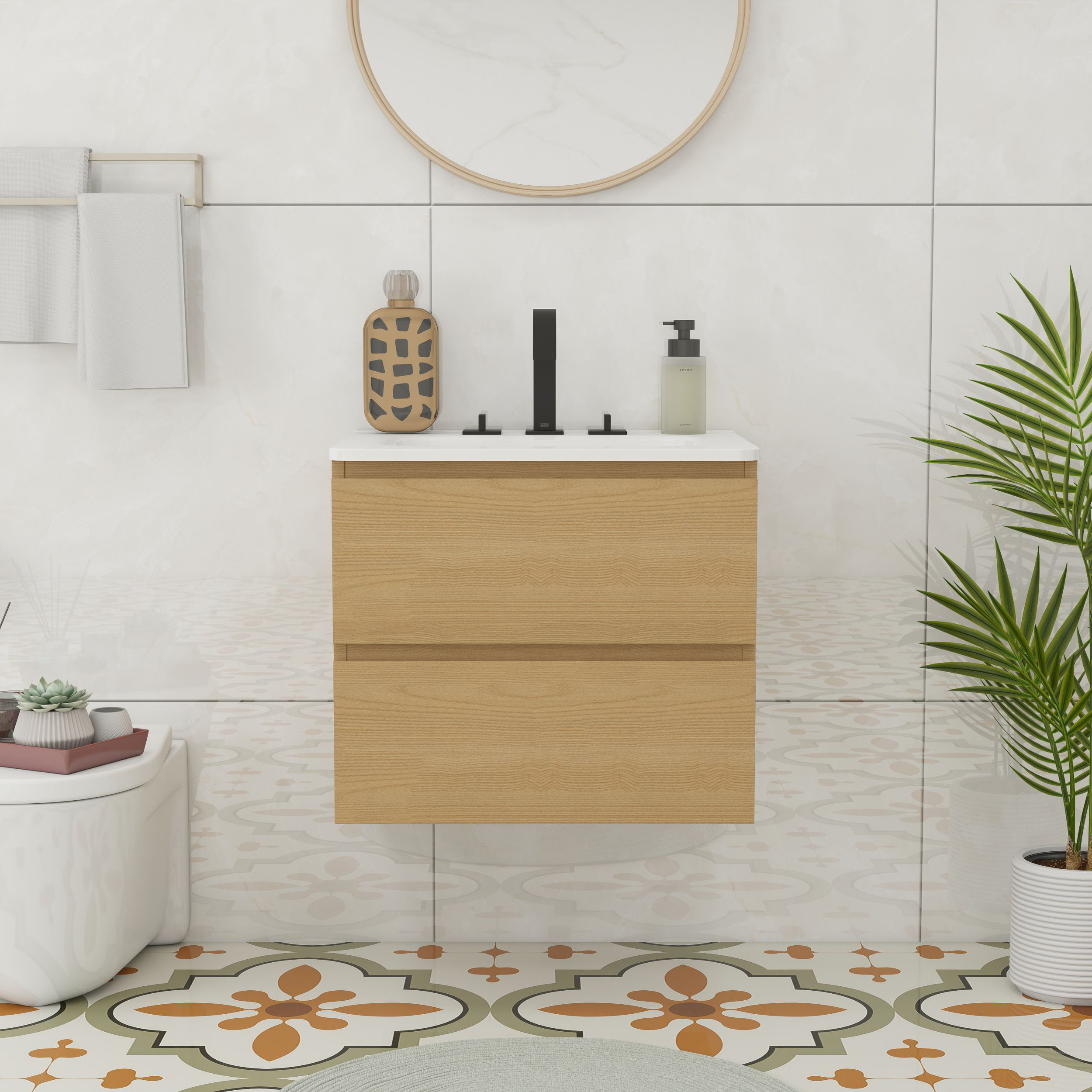 Ebern Designs Minimalist Style Bathroom Vanity Sets | Wayfair