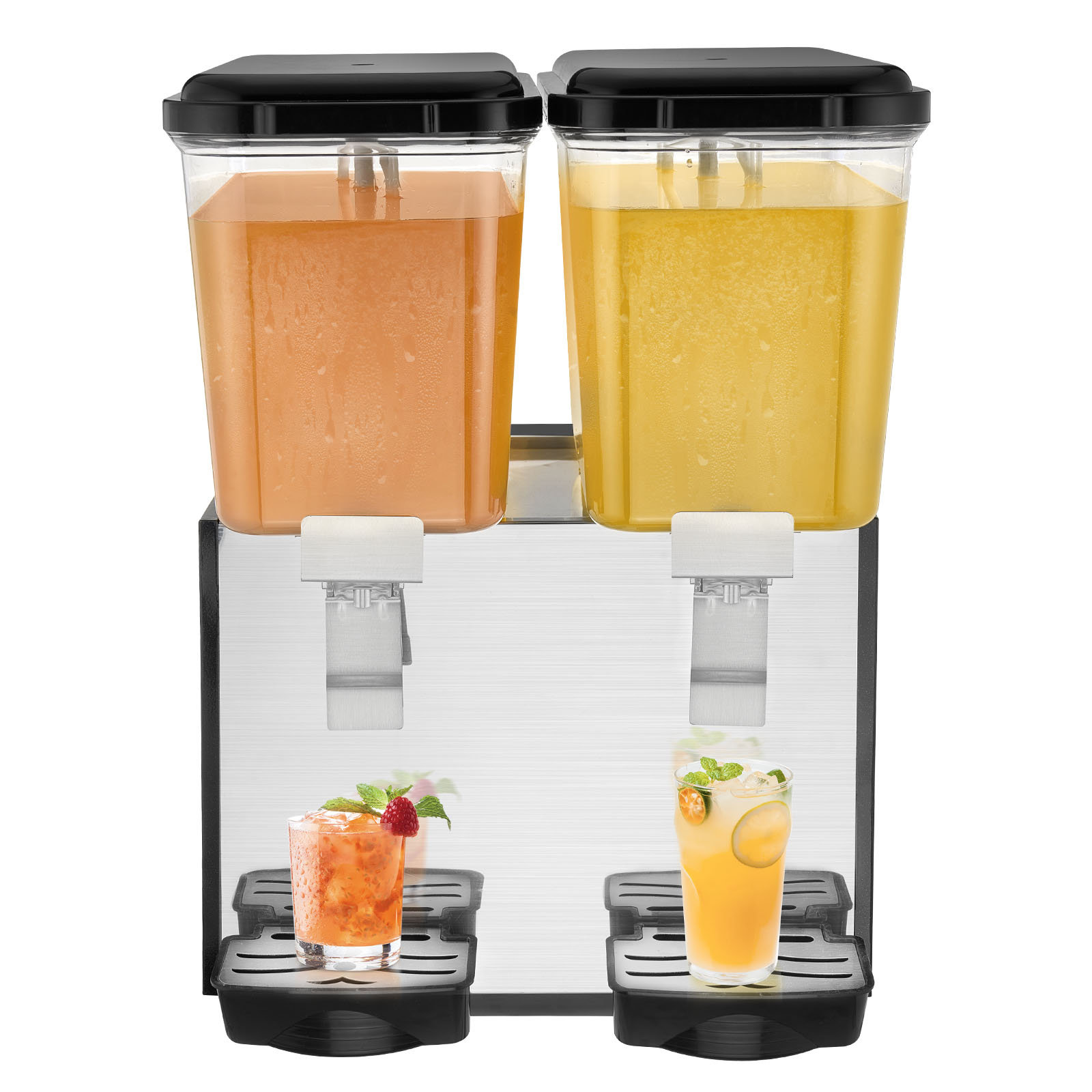 VEVOR Commercial Beverage Dispenser 18L x 2 Tanks Cold Juice Ice Drink ...