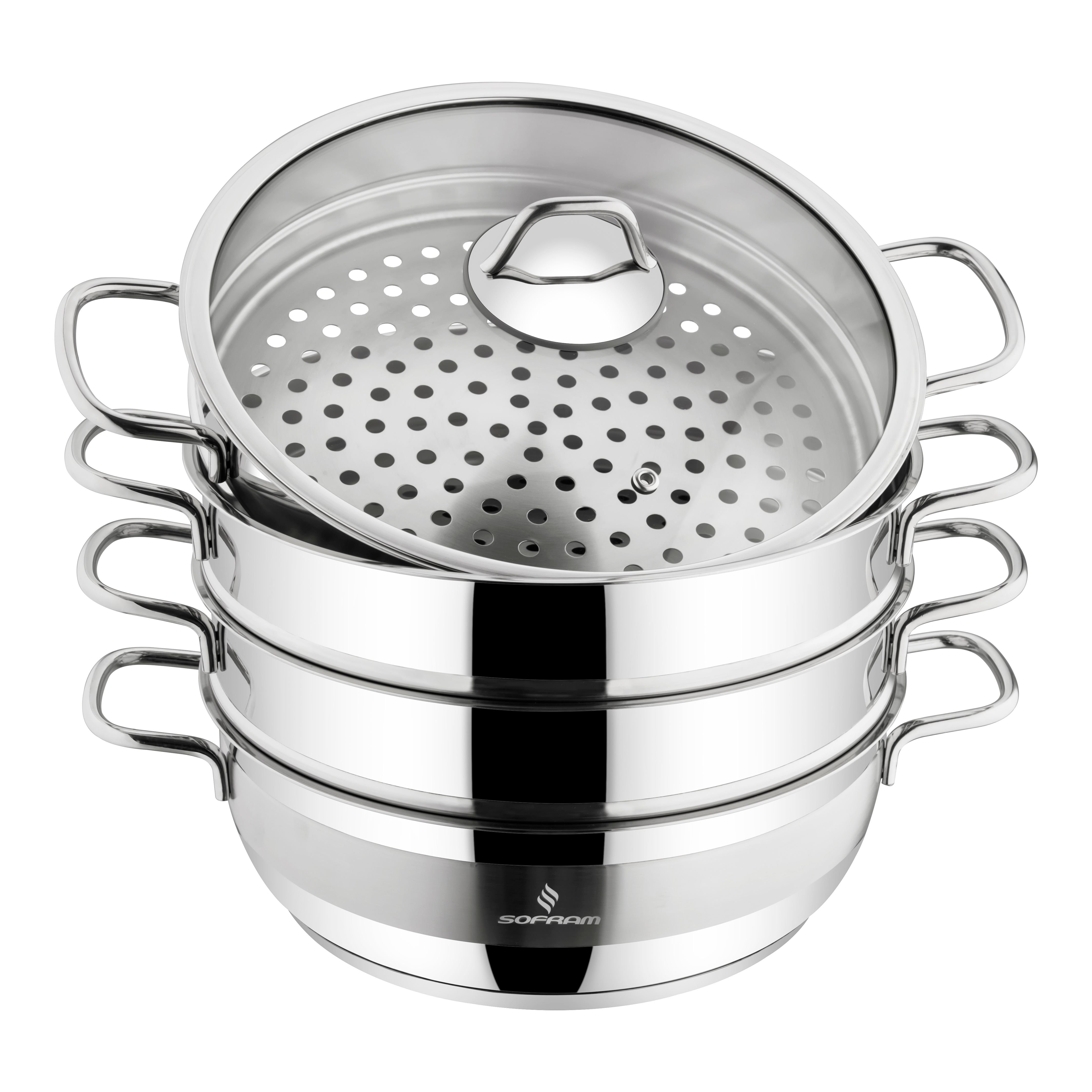 SOFRAM Stainless Steel 3-Tiered Dumpling Steamer Pot & Reviews | Wayfair
