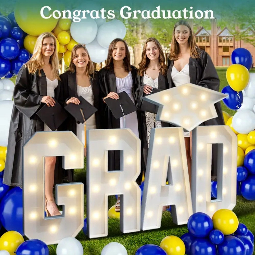 The Party Aisle™ 2025 Graduation Decorations - 2.3Ft Large PRE-CUT GRAD ...