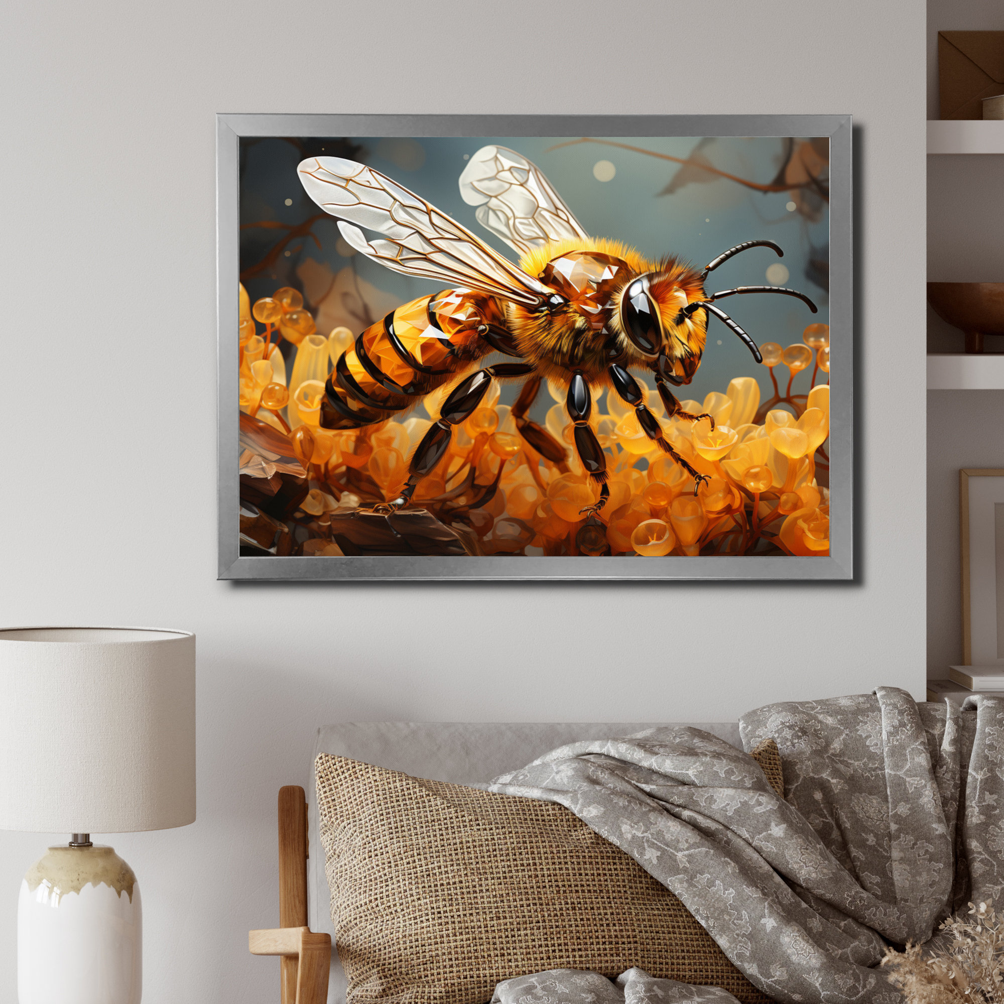 Gracie Oaks Bee Busy Worker Geometric II On Canvas Print - Wayfair Canada