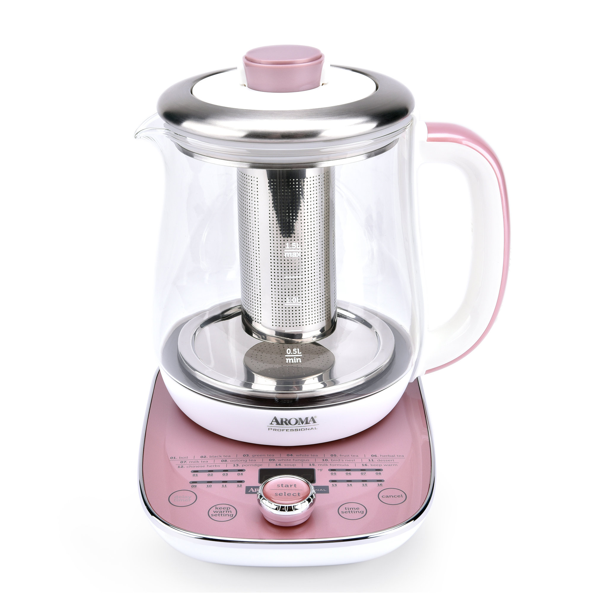AROMAÂ Professional 1.5L / 6-Cup Glass Digital Electric Tea Maker ...