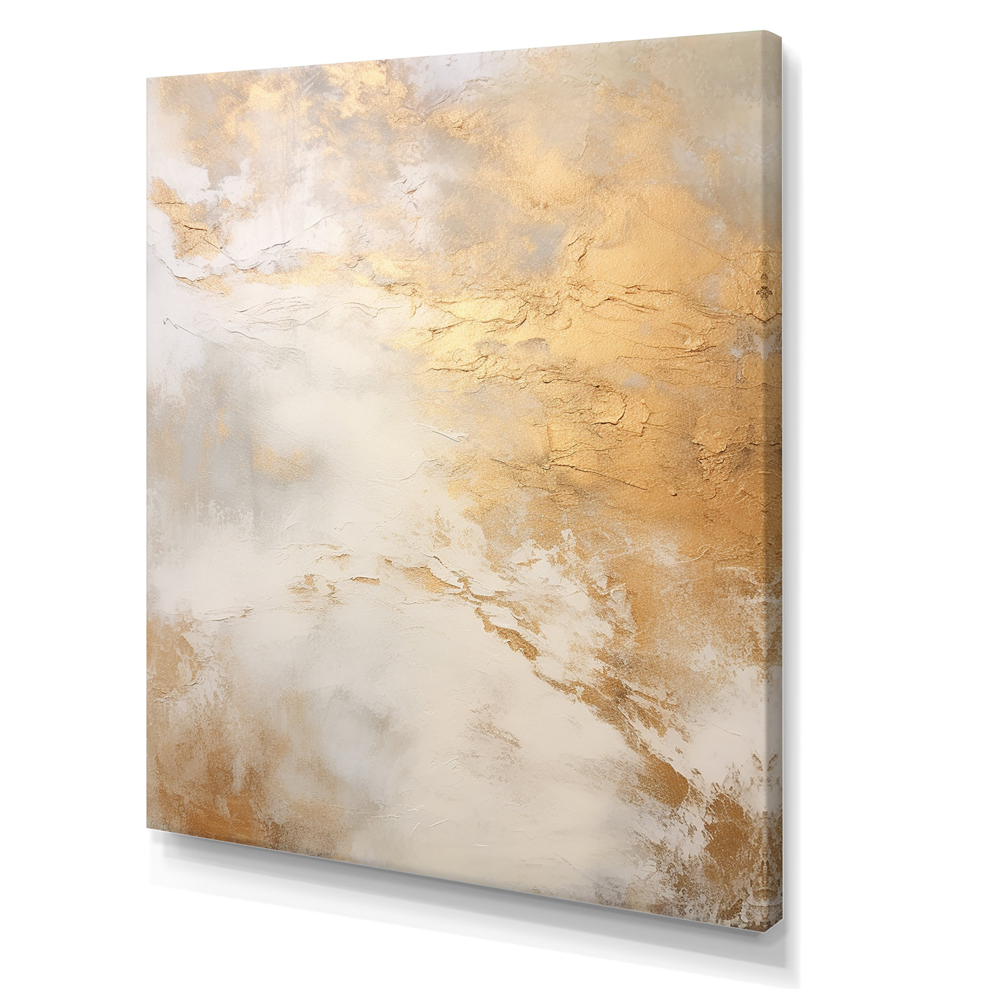 Design Art Gold And White Magic Marble Geode I - Abstract Wall Art ...