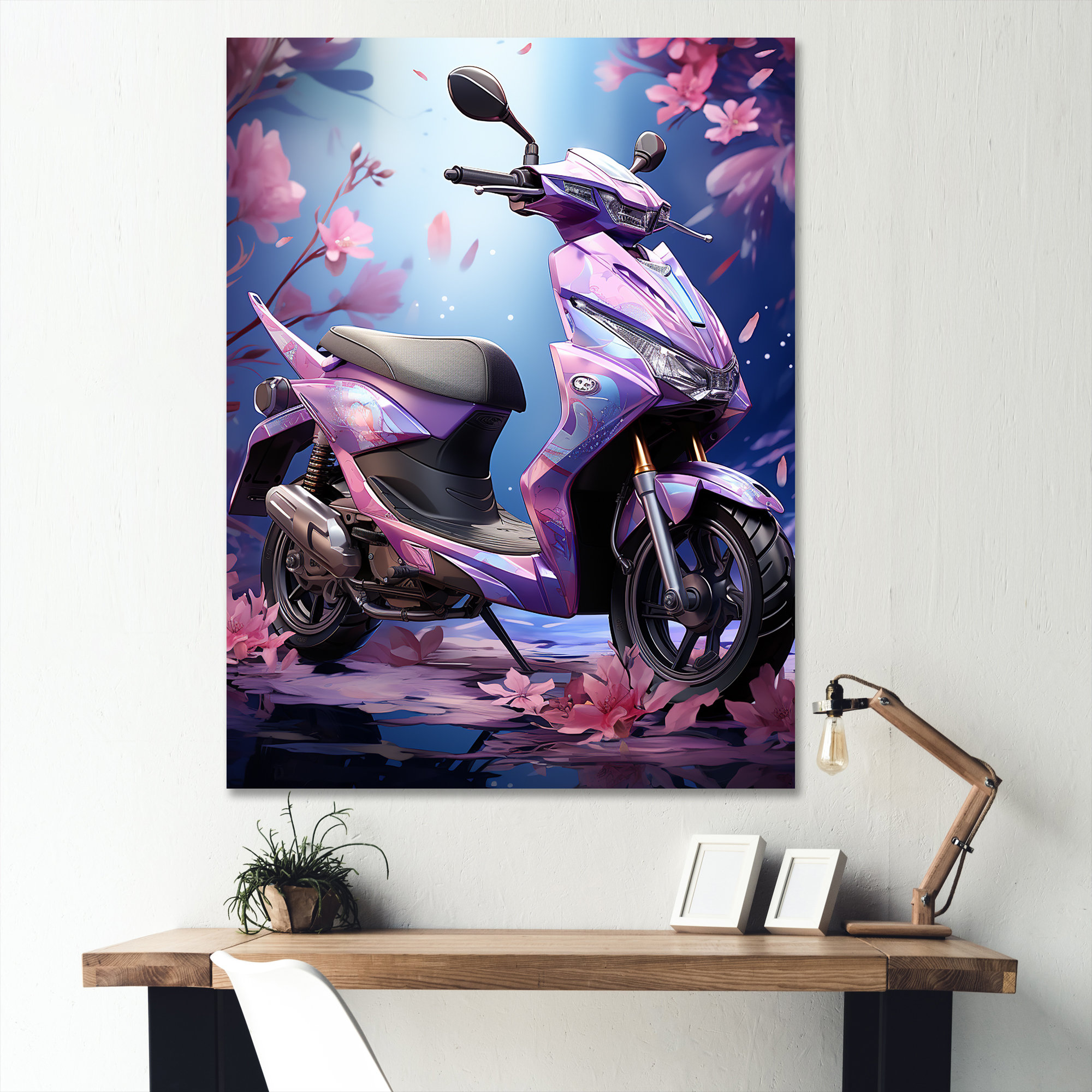 Red Barrel Studio® Catoya Purple Scooter Sporty Speedster On Canvas ...