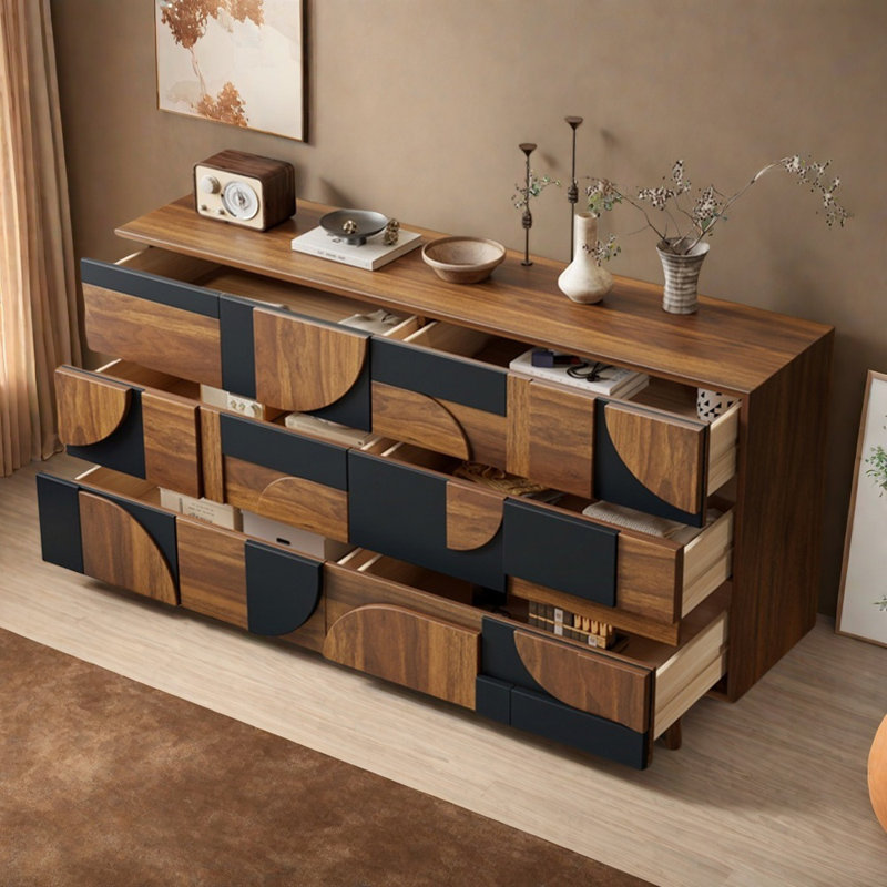 NICECABINET Luxury Modern Simple Carved Wooden Sideboard | Wayfair