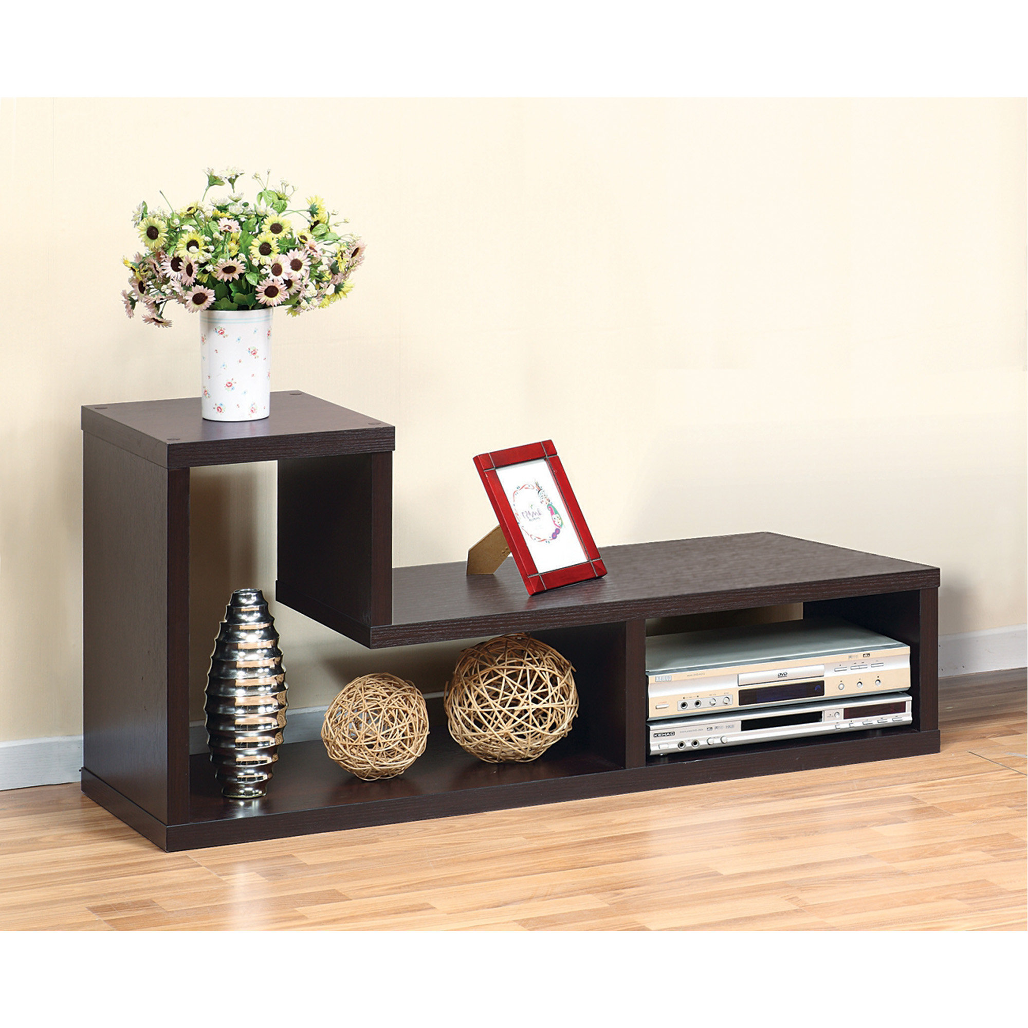 Ebern Designs L Shape Geometric Tv Stand Two Piece Extendable Media ...