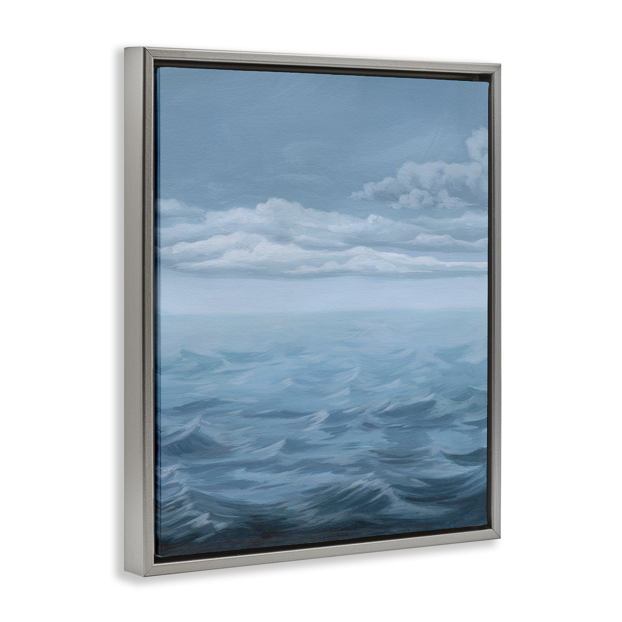Beachcrest Home™ Clouds over Sea Waves Framed Floater Canvas Wall Art ...