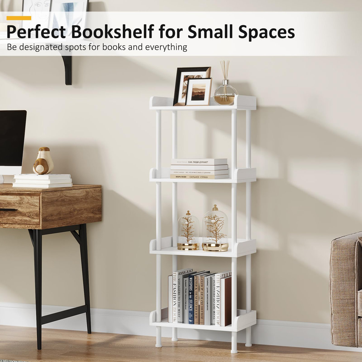 17 Stories 4 layers wooden bookcase industrial bookshelf | Wayfair