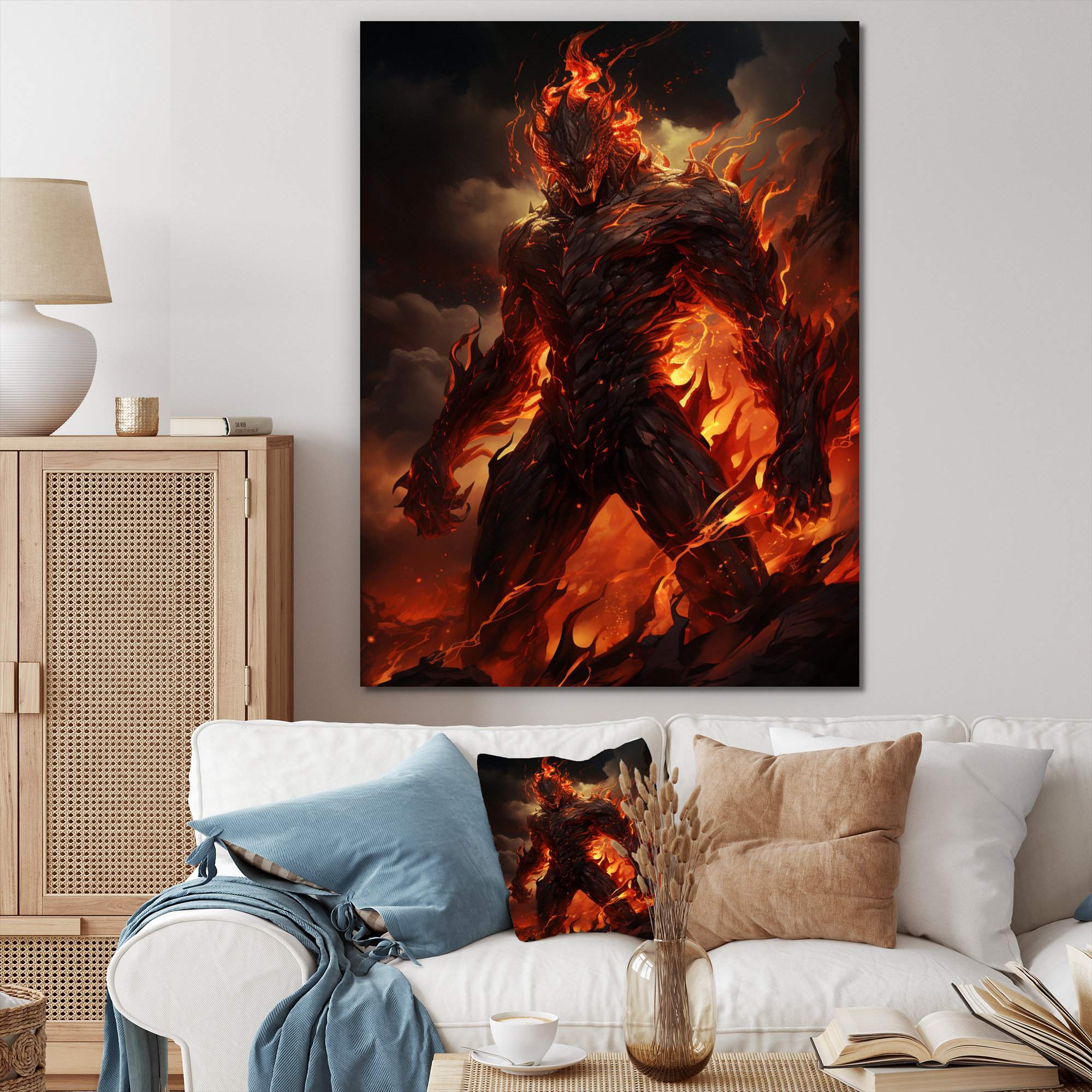 Ebern Designs Fire Force Villian II - Superheros Canvas Print | Wayfair