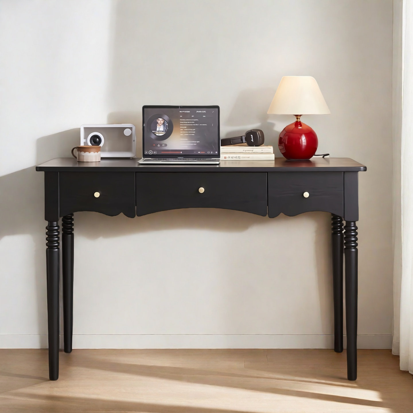 Canora Grey Modern And Simple Black Solid Wood Desk - Wayfair Canada