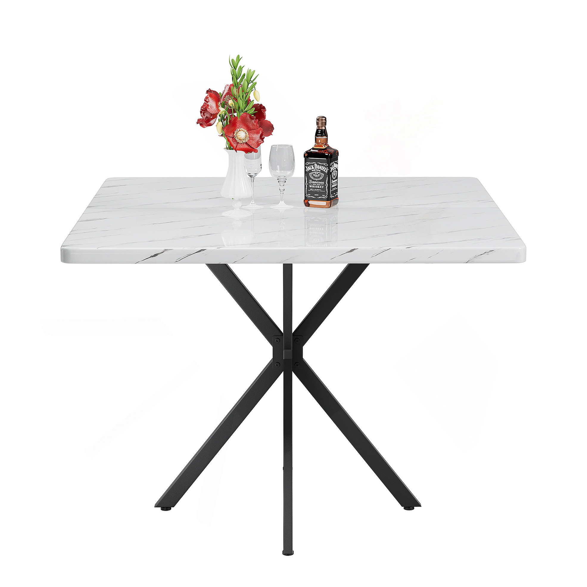 Wrought Studio™ Square Dining Table, Mid Century Modern Square Dining ...