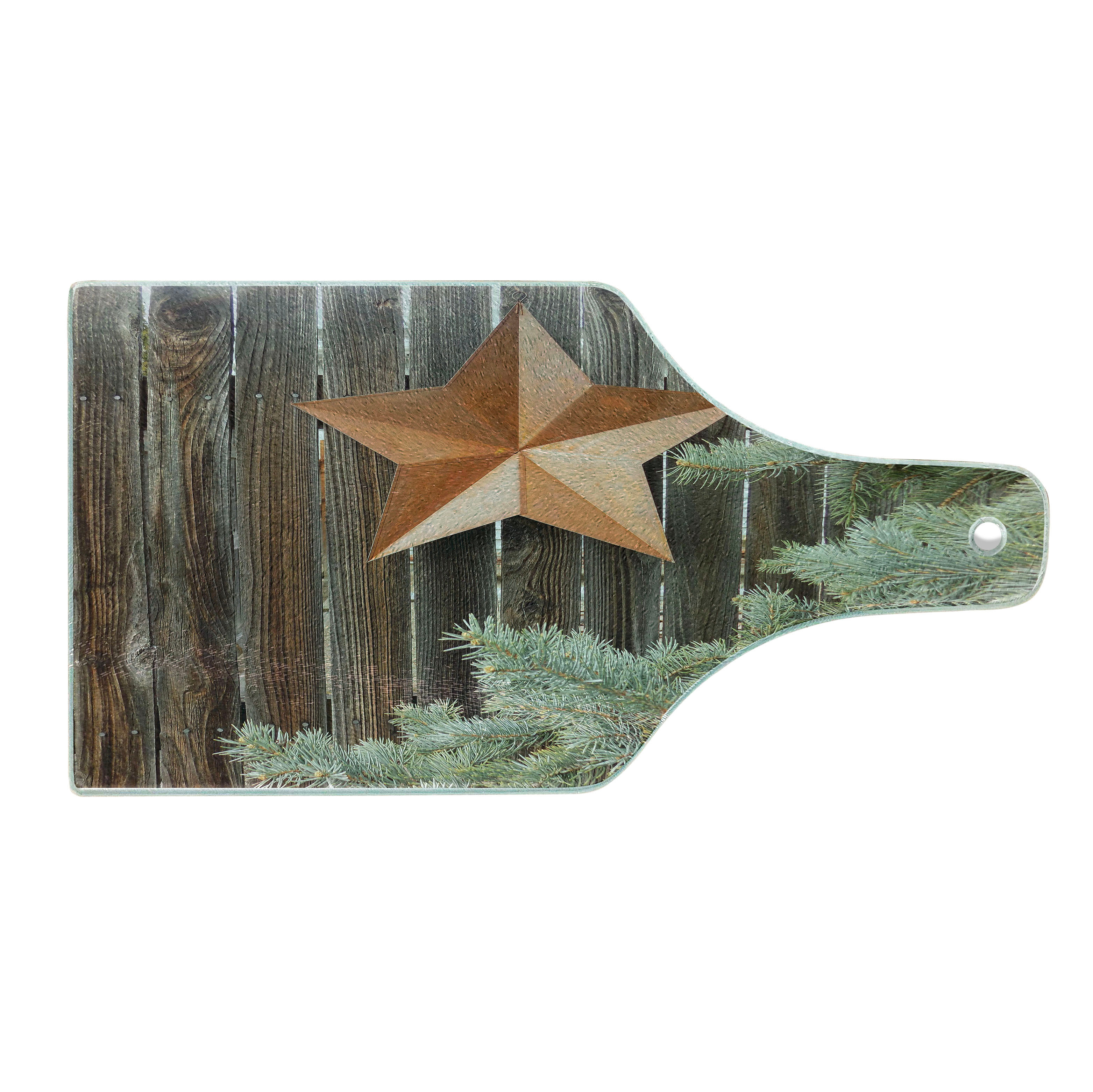 Ambesonne Prehistoric Country Tempered Glass Cutting Board Star on Wood ...