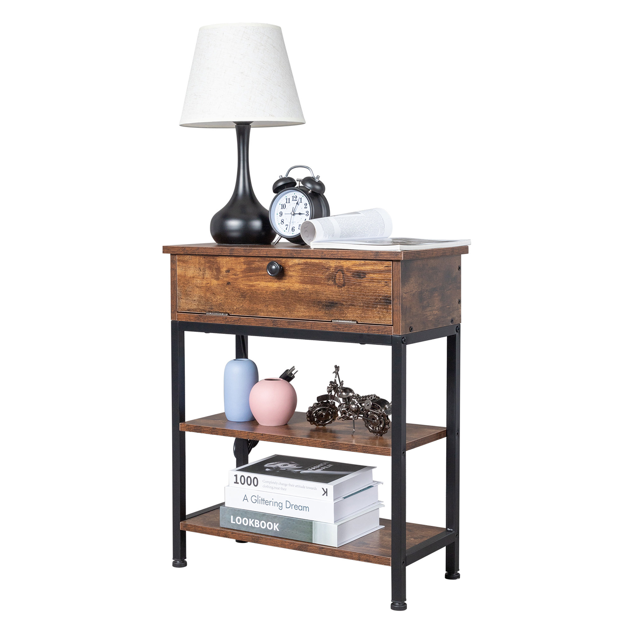 17 Stories End Table with Storage and Built-in Outlets | Wayfair