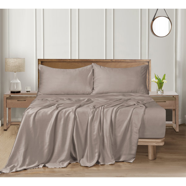 TOP SELL Rayon Satin Solid Colour Sheet Set - Wayfair Canada