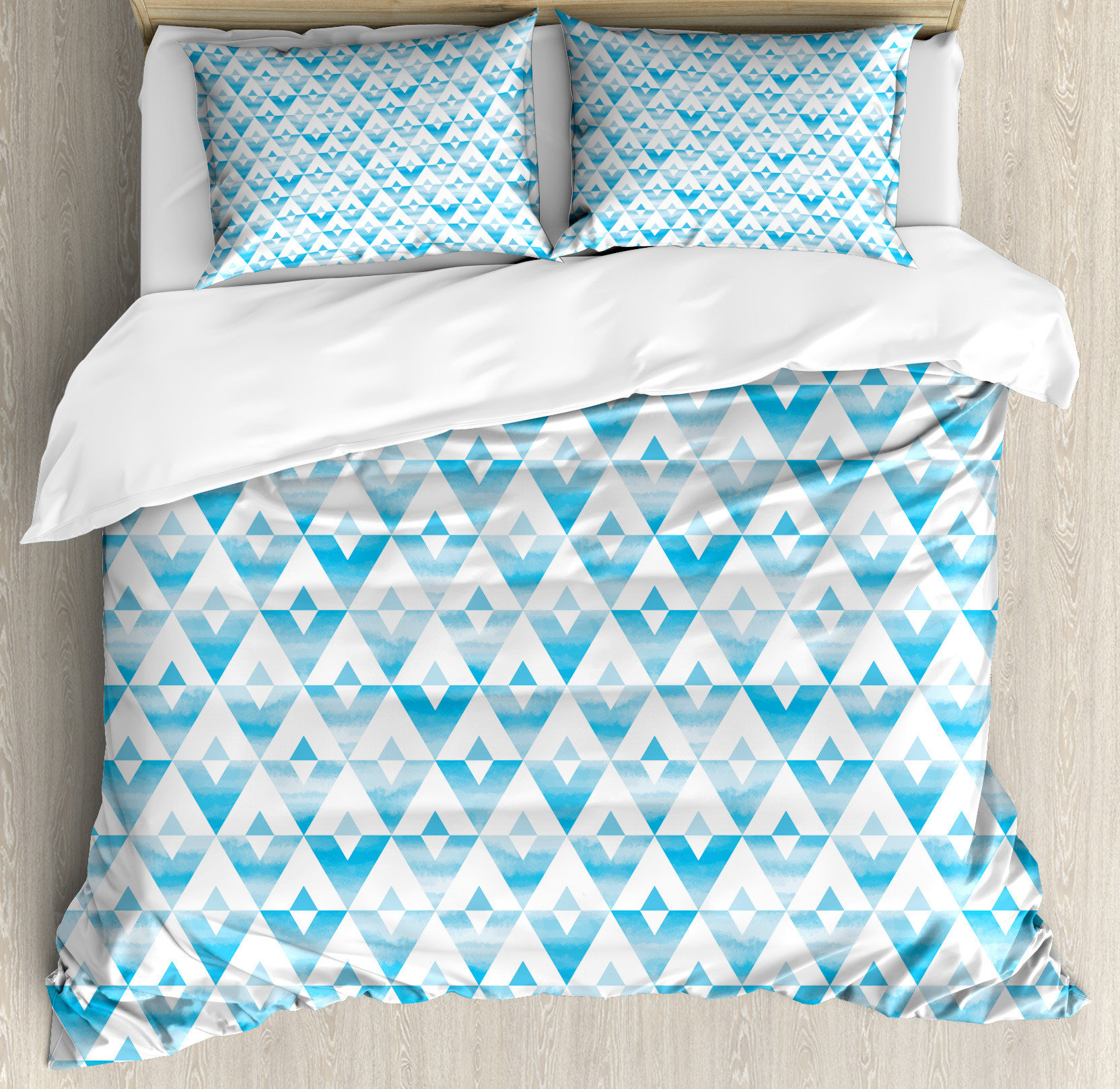 Ambesonne Modern Duvet Cover Set, Geometric Shape Triangle, Calking ...