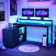 Wrought Studio™ 55'' L-Shape Computer Desk With LED Lights, Power ...