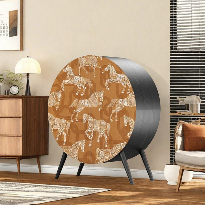 Liu's ink furniture 43.3 " Two-door Round Sideboard | Wayfair