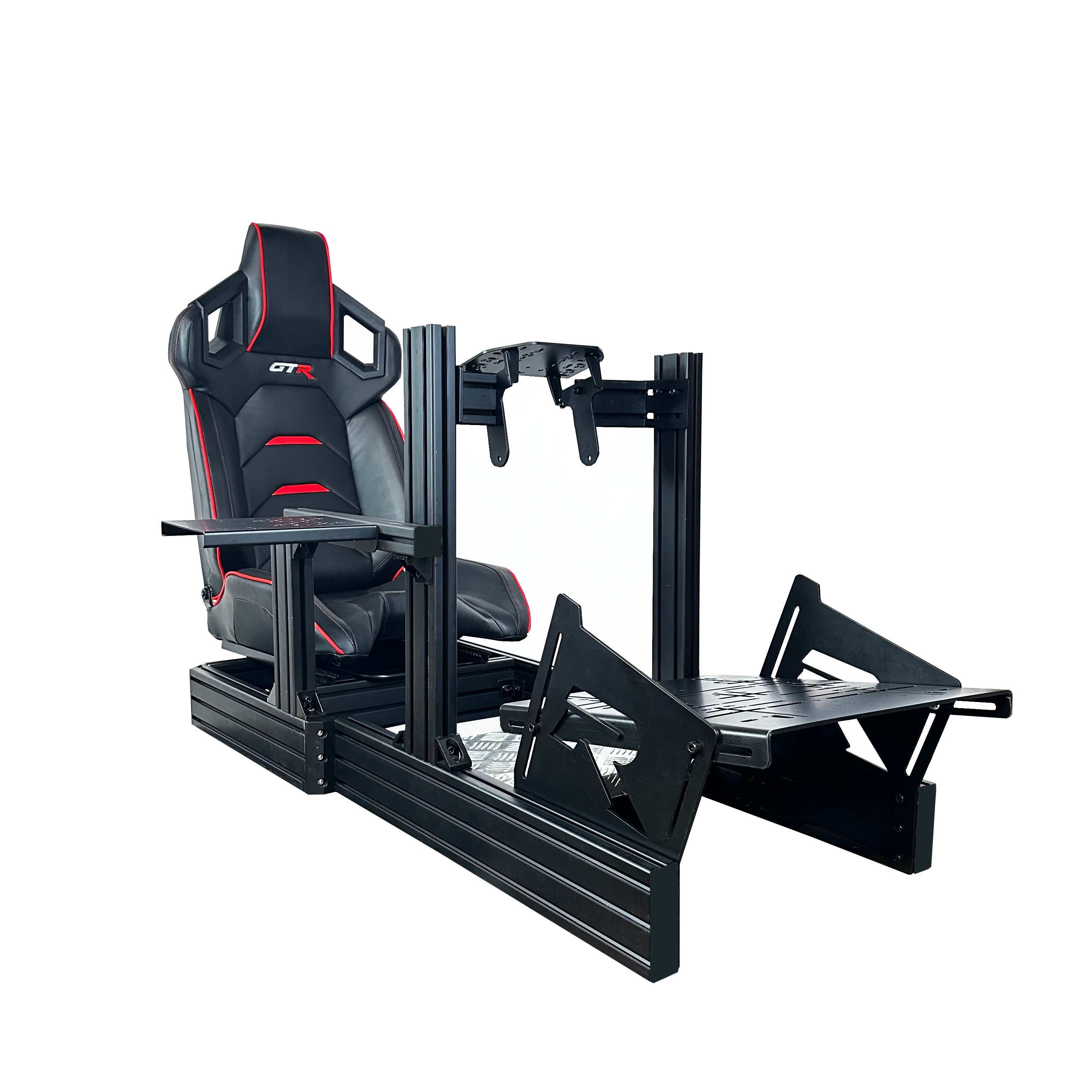 GTR Simulator Leather PC & Racing Game Chair with Footrest in Black ...