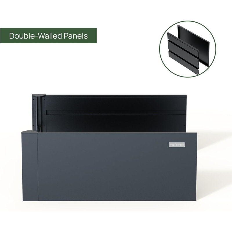 Vego Garden Modern 17" Tall Metal Outdoor Long Planter Box & Reviews ...