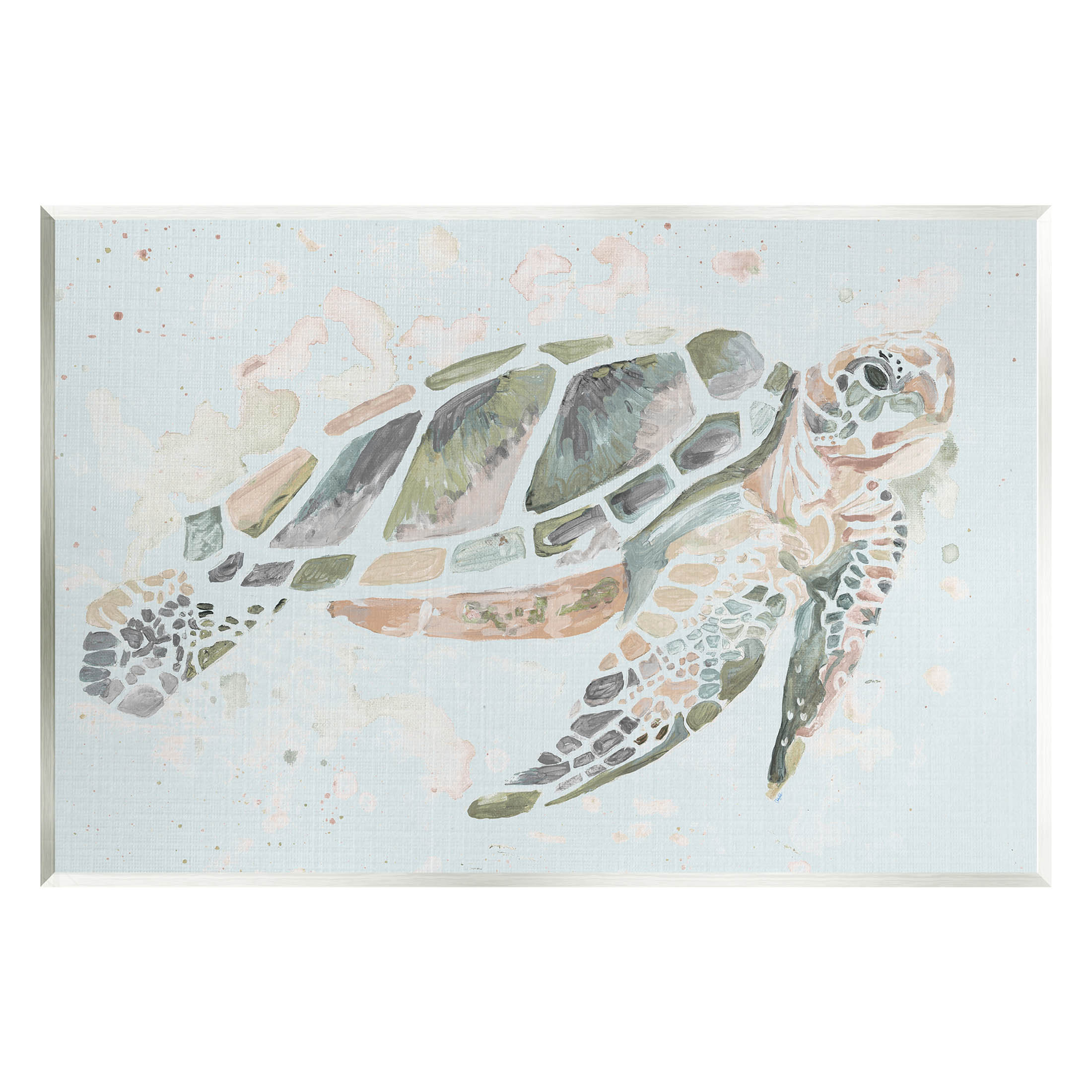 Stupell Industries Tortoise Swimming Underwater Bubbles Giclee Art By ...