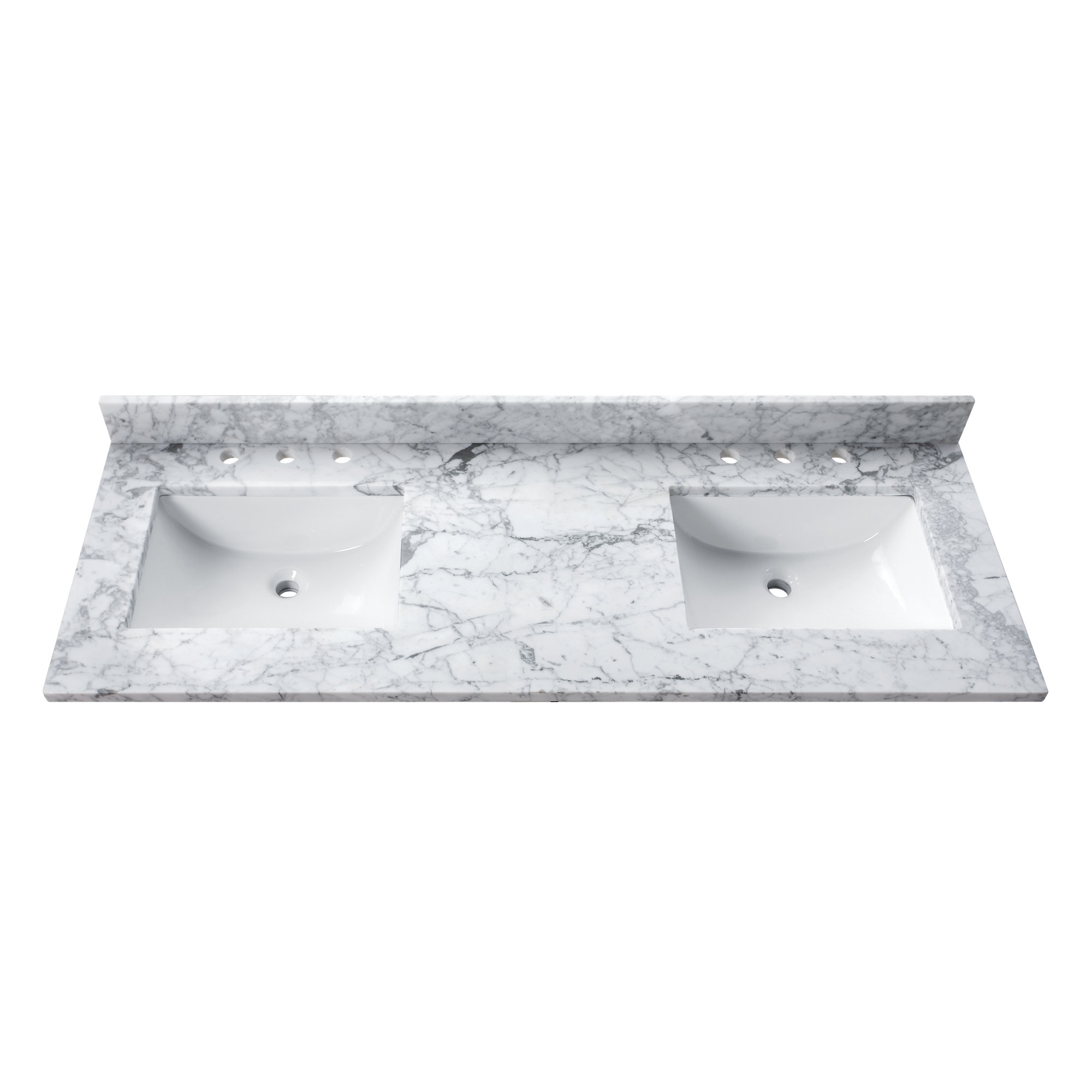 Avanity 61" Double Bathroom Vanity Top in Marble with Sink | Wayfair