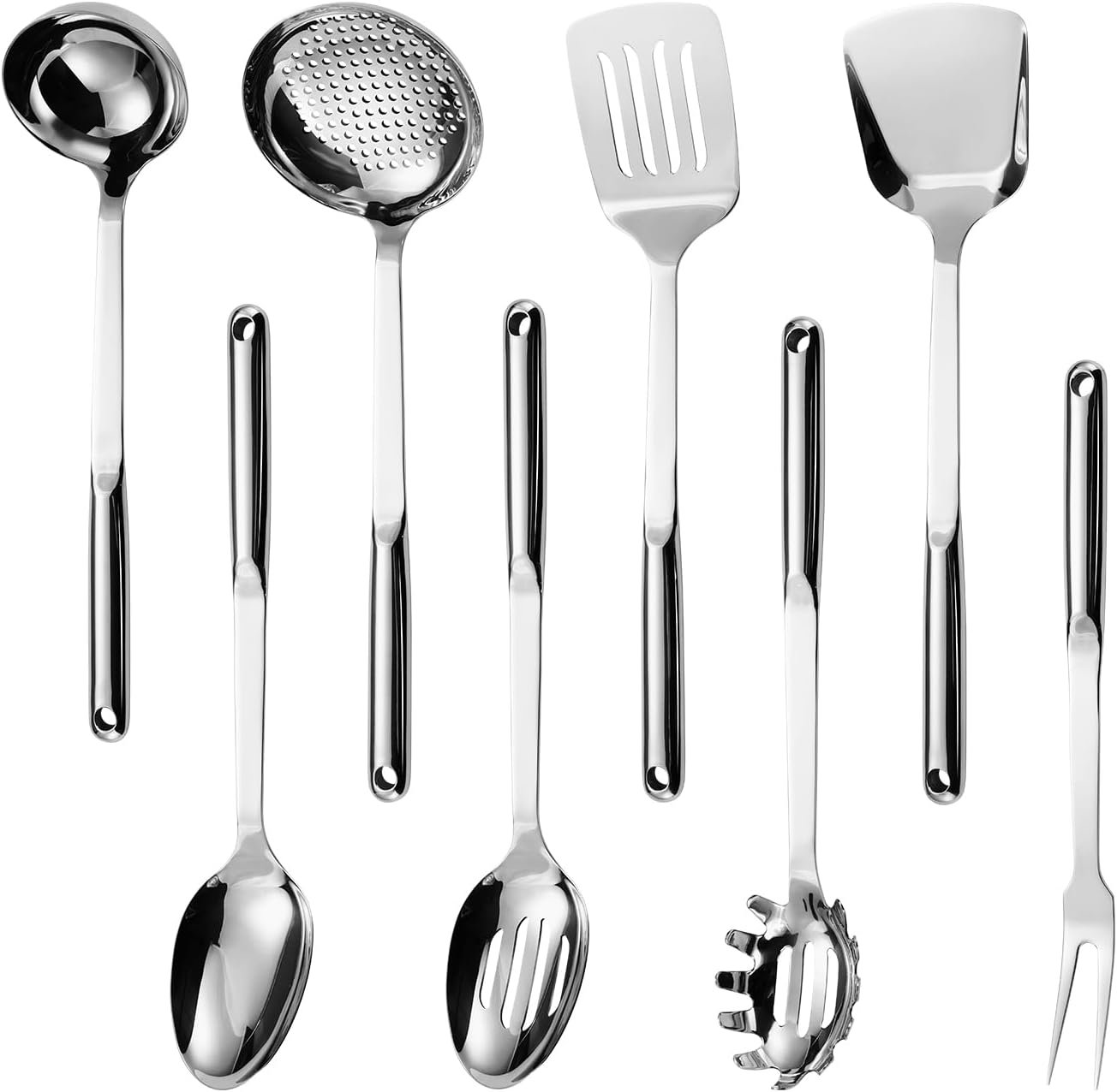 HAPPY LIFE 8-Piece Stainless Steel Kitchen Utensil Set For Non-Stick ...
