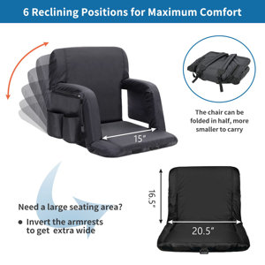 Latitude Run® Jaisigh Benches Portable Reclining Stadium Seats, Stadium ...