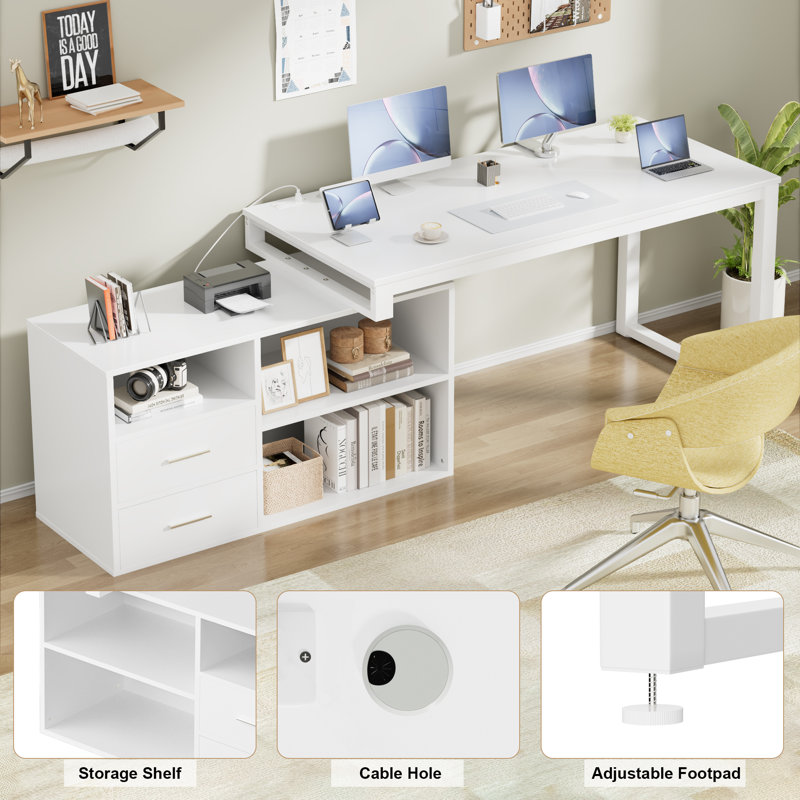 Ebern Designs Reversible L-Shape Desk & Reviews | Wayfair