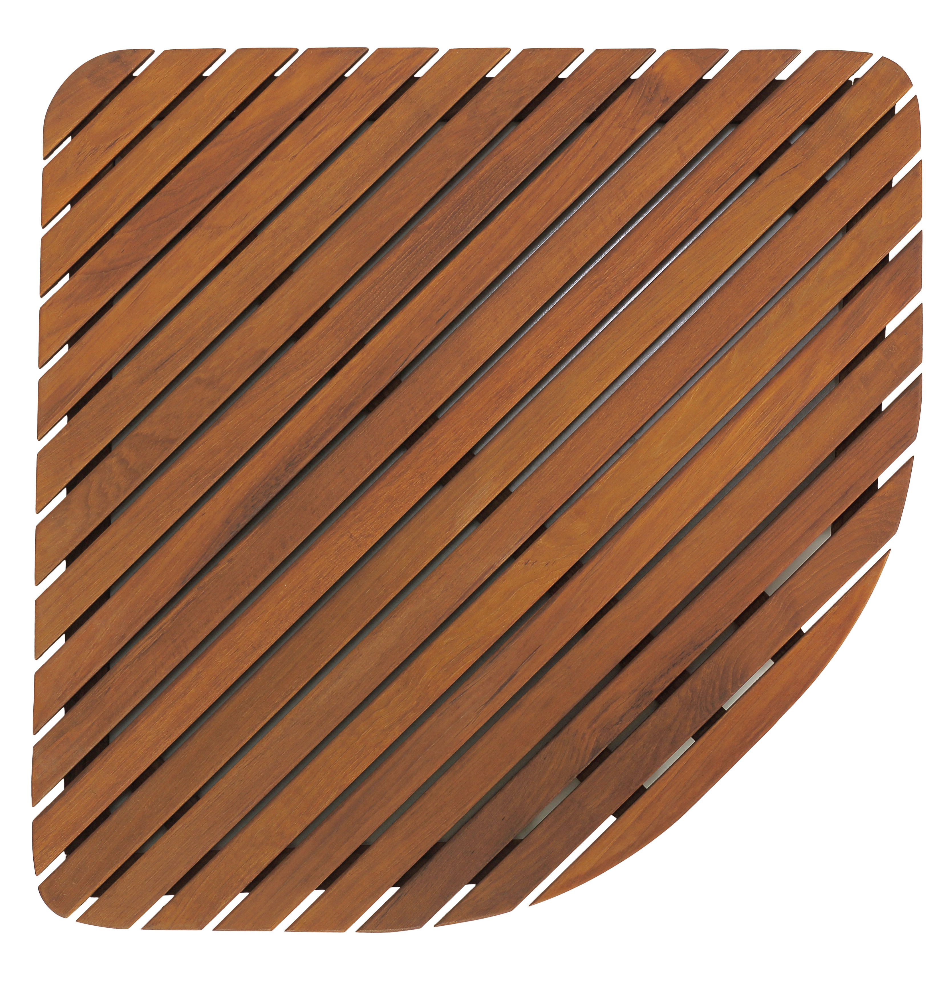 Bare Decor Dania Triangle Teak & Wood Bath Rug & Reviews | Wayfair