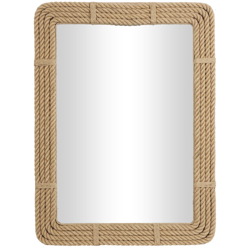 Breakwater Bay Jute Rope Handmade Rope Brown Wall Mirror & Reviews ...
